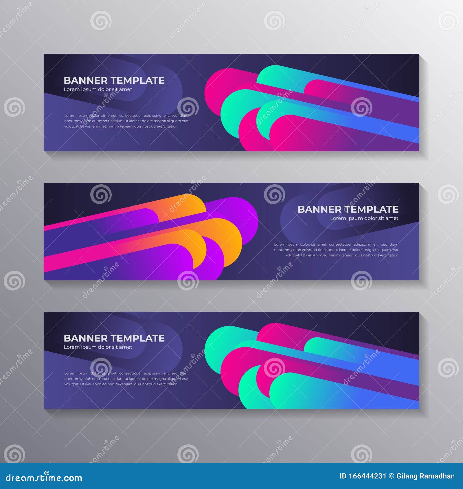 Gradient Banner Template Modern Cool Shape Neon Glow, Applicable for ...