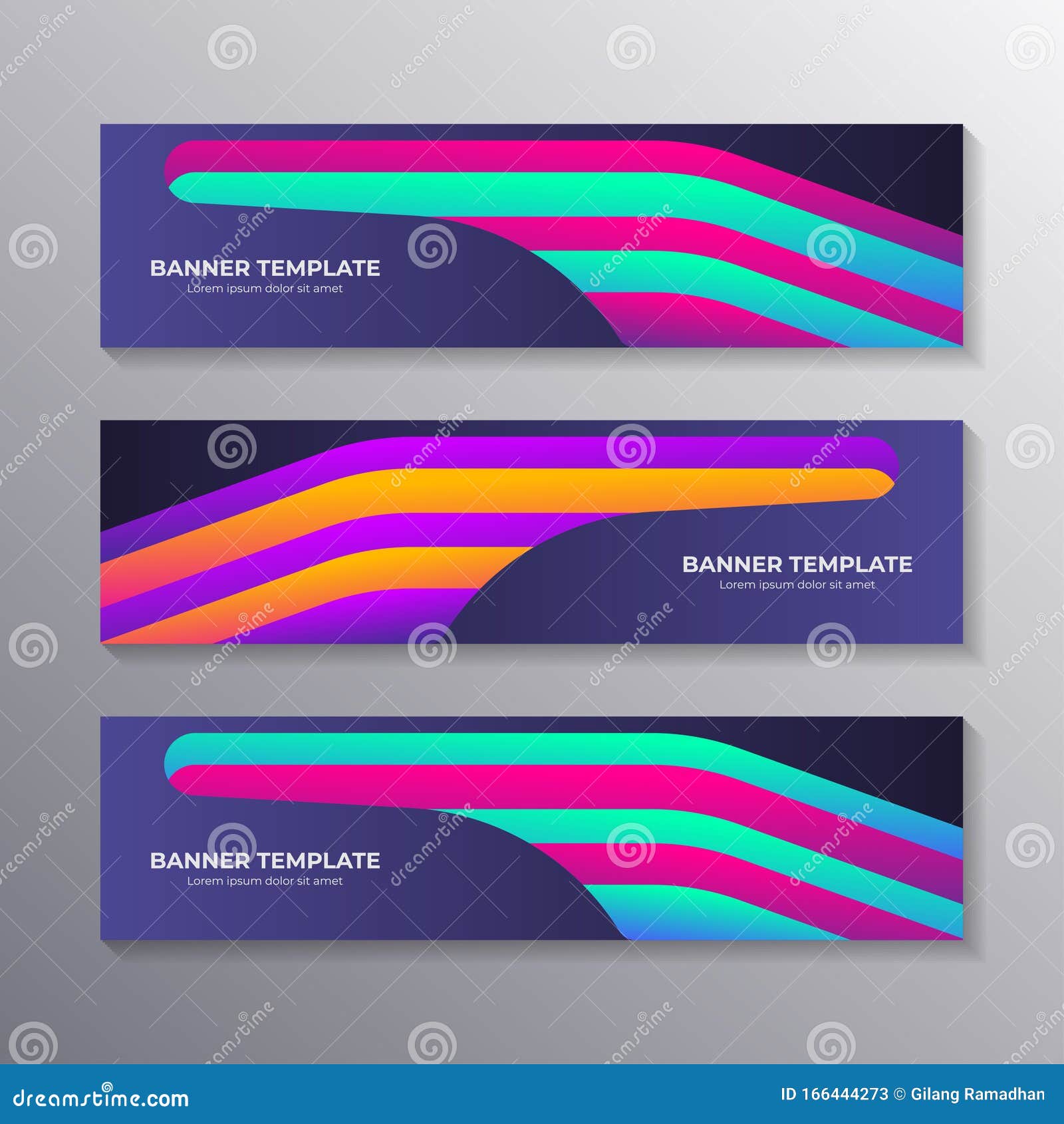Gradient Banner Template Modern Cool Shape Neon Glow, Applicable for ...