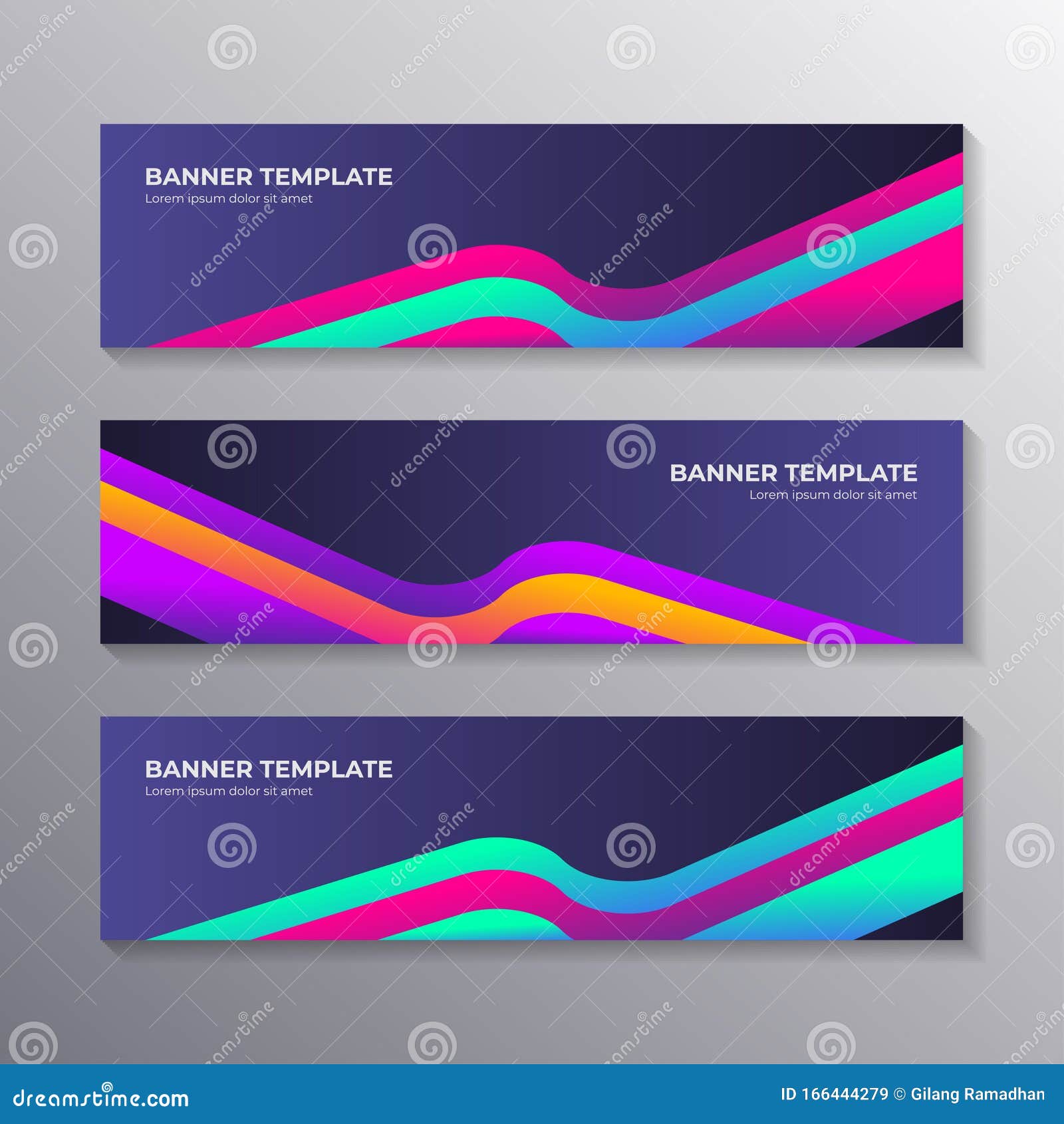 Gradient Banner Template Modern Cool Shape Neon Glow, Applicable for ...