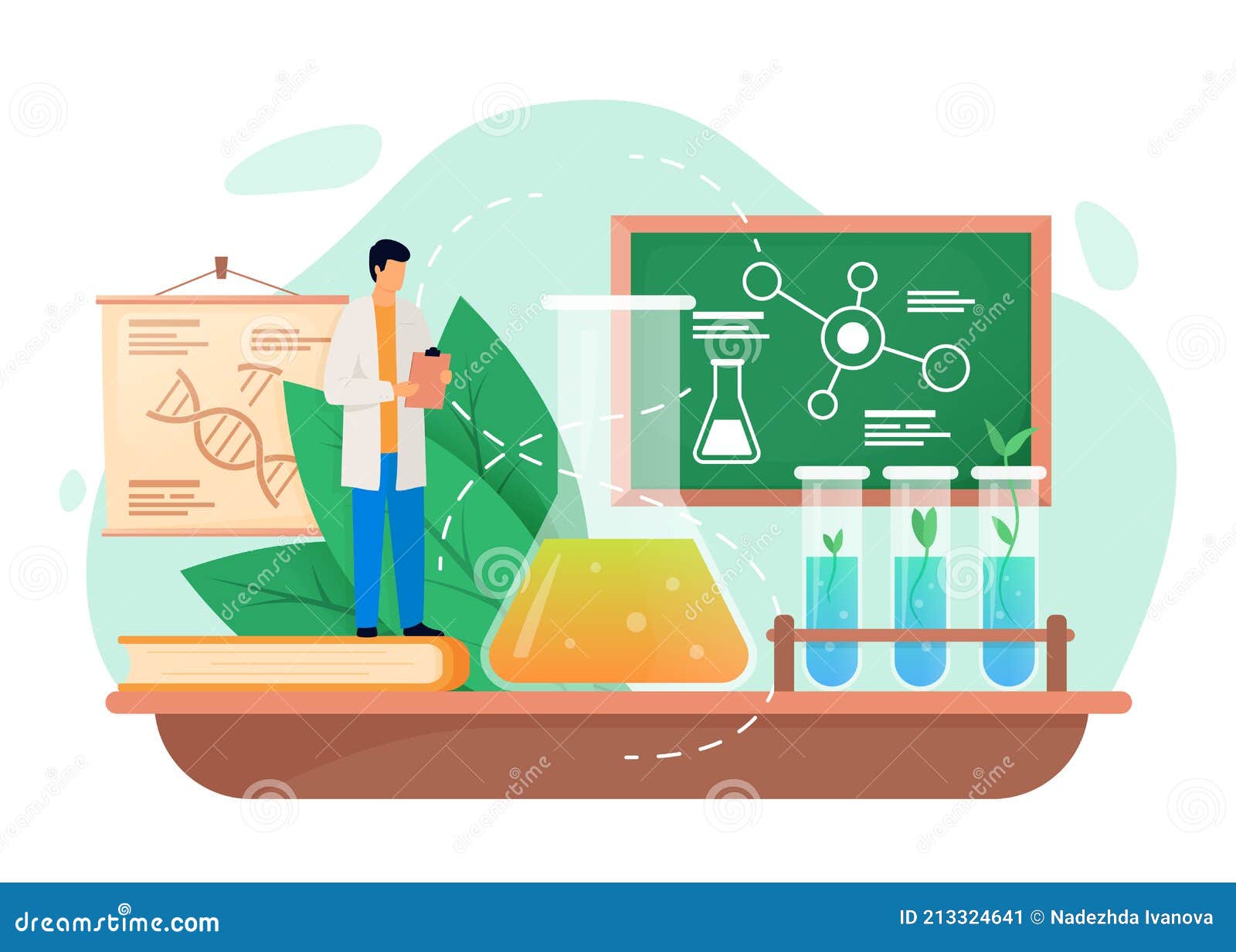 Gradient Biotechnology Illustration Vector Illustration. Stock Vector ...