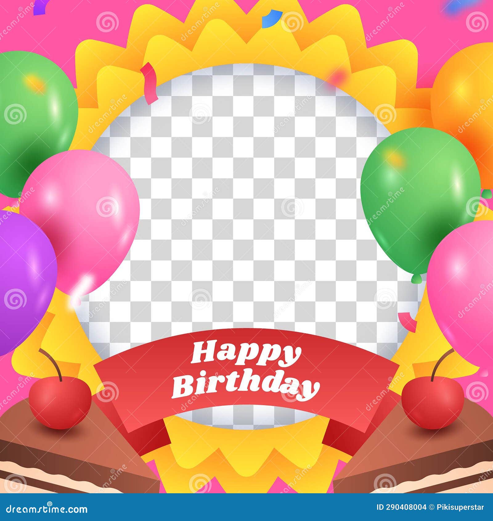Gradient Birthday Facebook Frame Vector Illustration Stock Vector ...