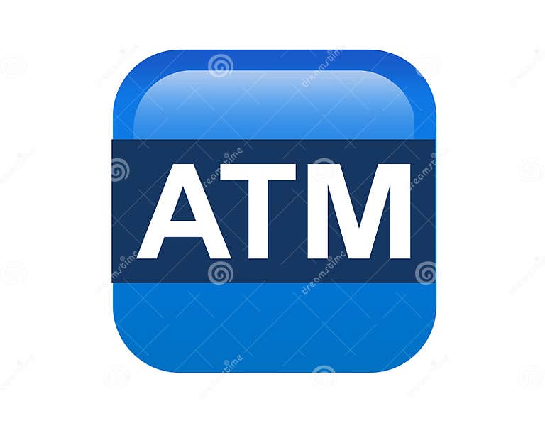 Gradient Blue ATM Button Square Icon, Represent Automated Teller ...