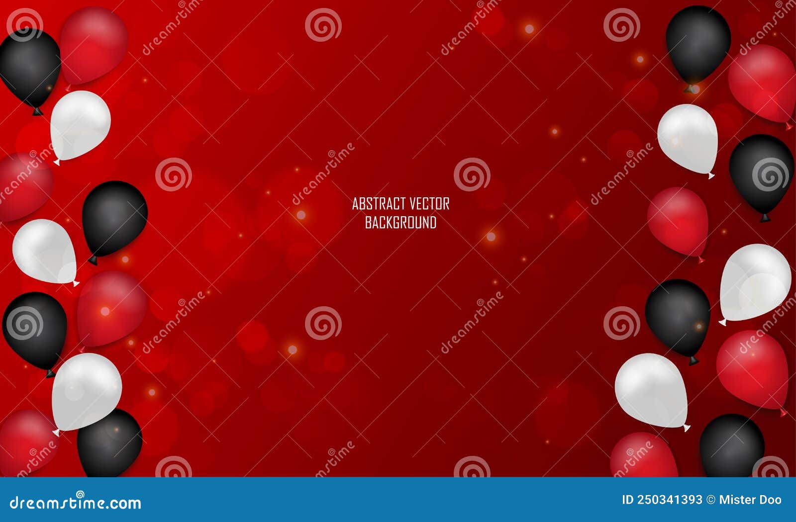 Gradient Blue Background with Realistic Balloon Vector. Elegant Happy ...
