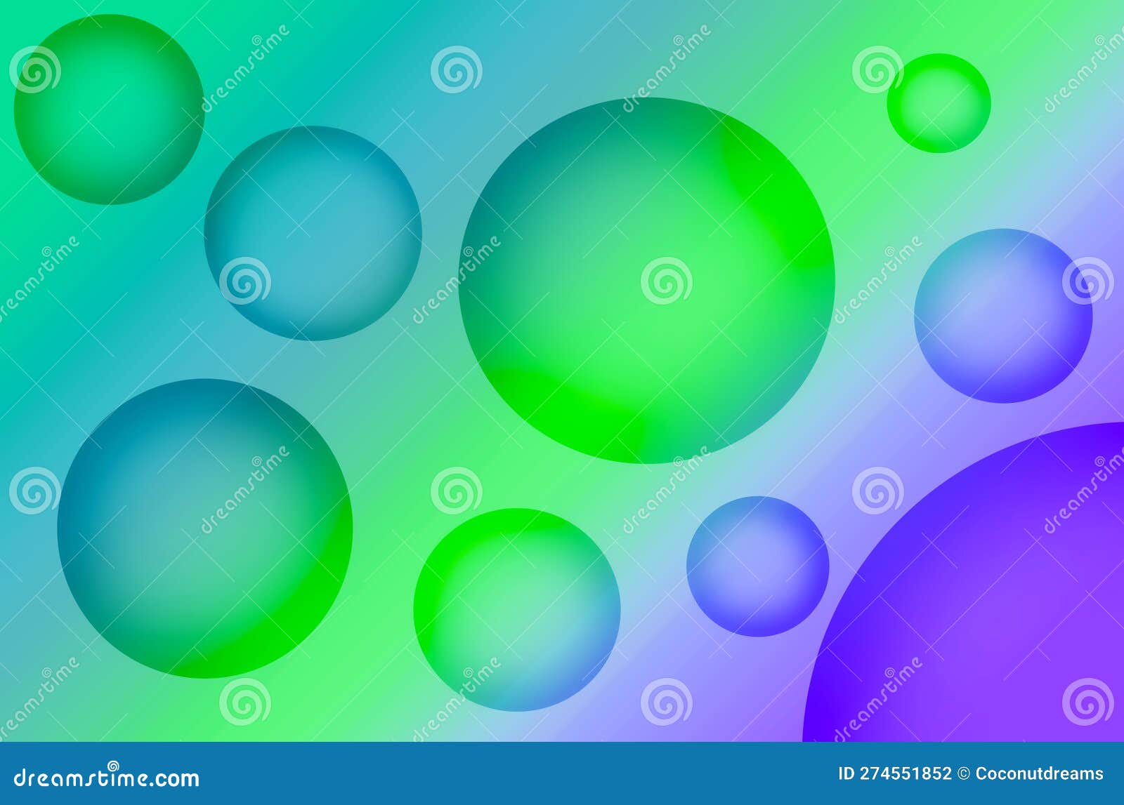 Gradient Blue and Green Colored 3D Various Sized Spheres Symbolized the ...