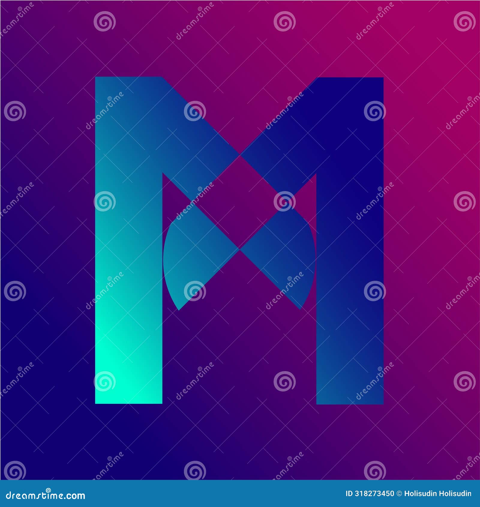 Gradient Blue Letter M Logo Design Stock Illustration - Illustration of ...