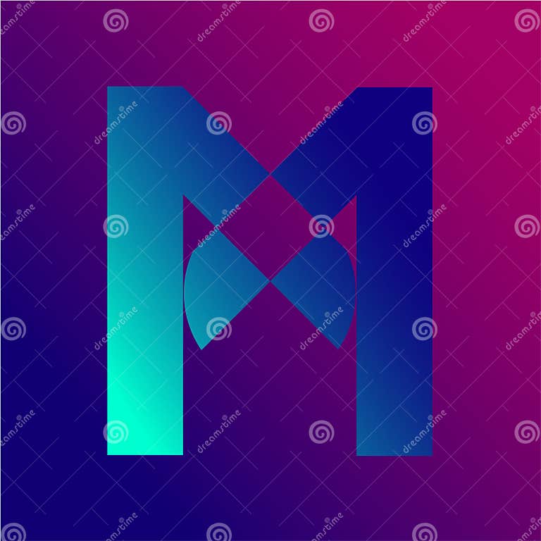 Gradient Blue Letter M Logo Design Stock Illustration - Illustration of ...