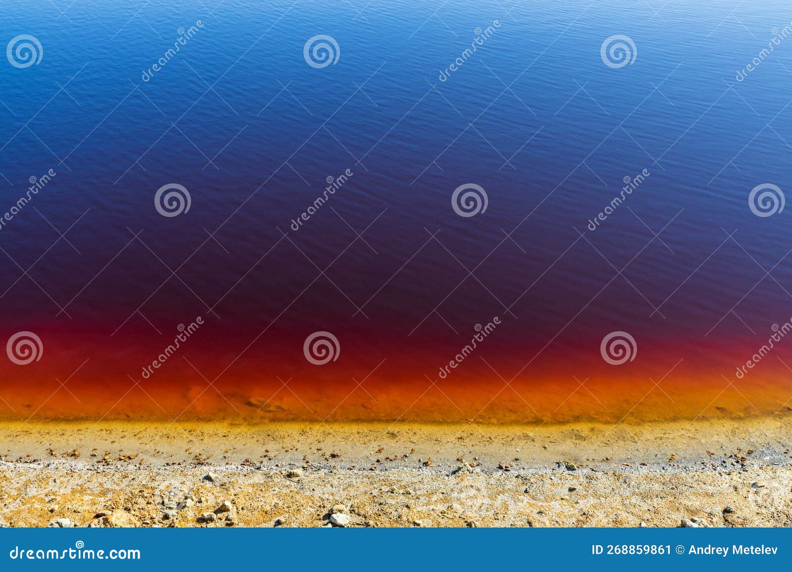 Gradient from Blue To Red on the Surface of the Coastline Stock Image ...