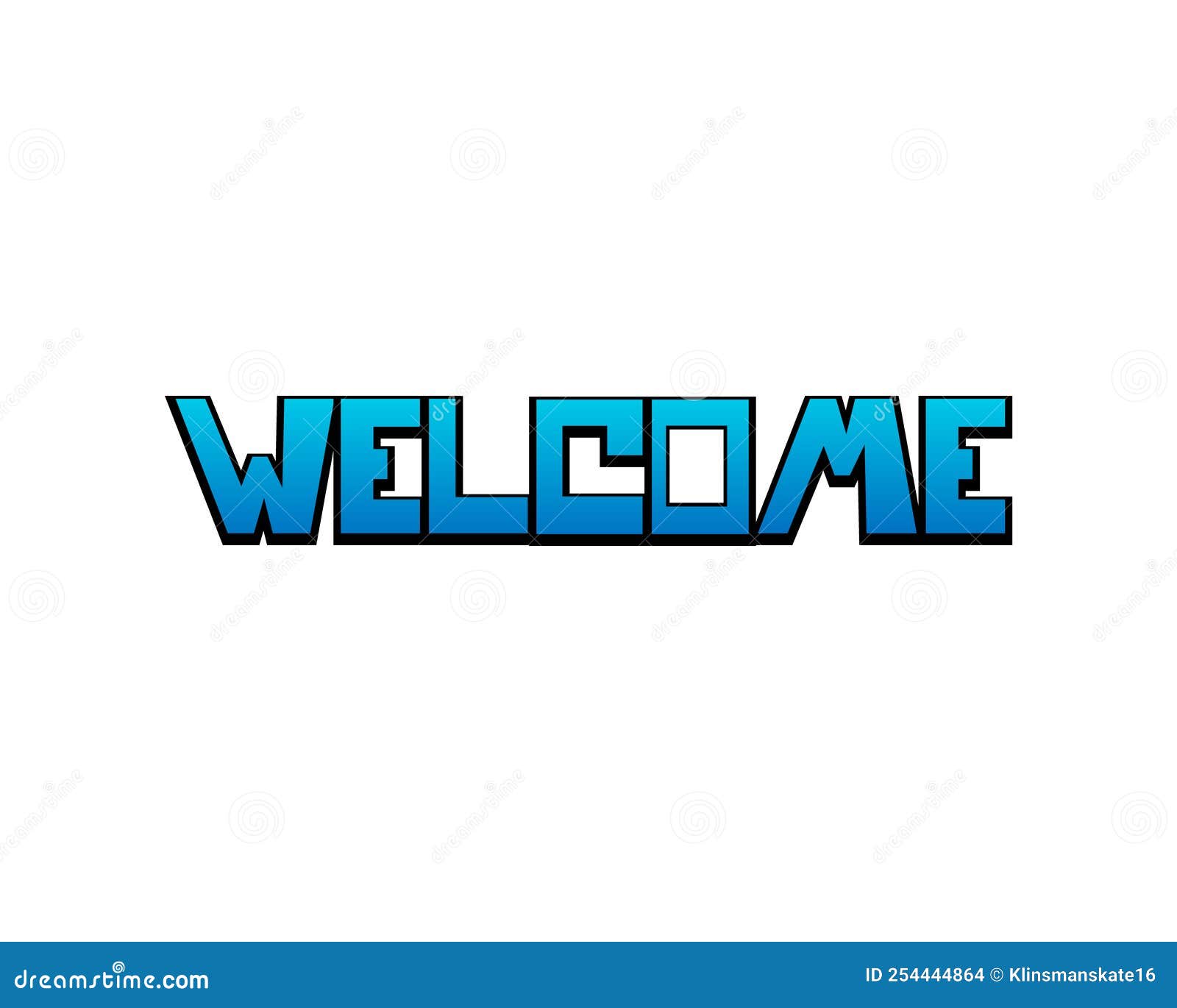 Gradient Blue Welcome Text Art Design Isolated Stock Vector ...
