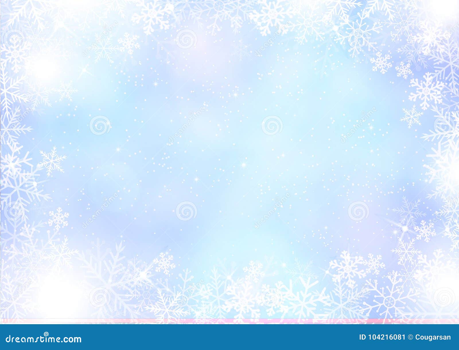 Gradient Blue Winter Paper Background with Snowflake Border Stock ...