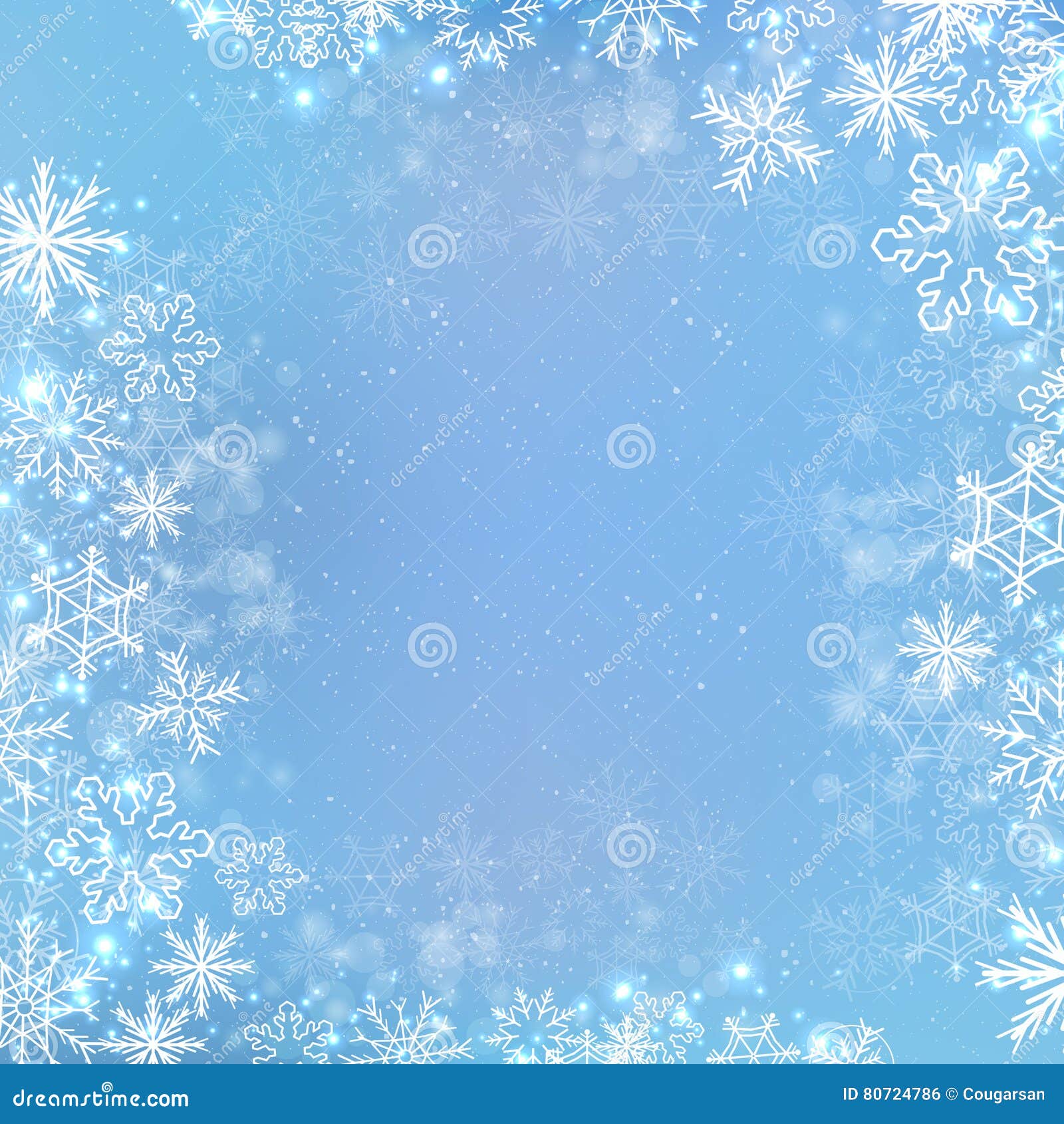 Gradient Blue Winter Square Banner Background with Snowflake Stock ...