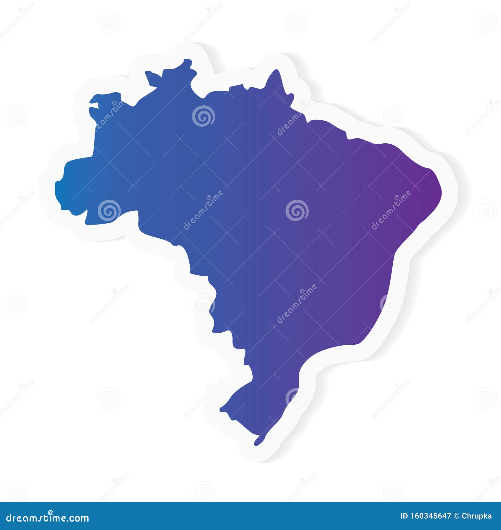 Gradient Brazil map stock vector. Illustration of country - 160345647