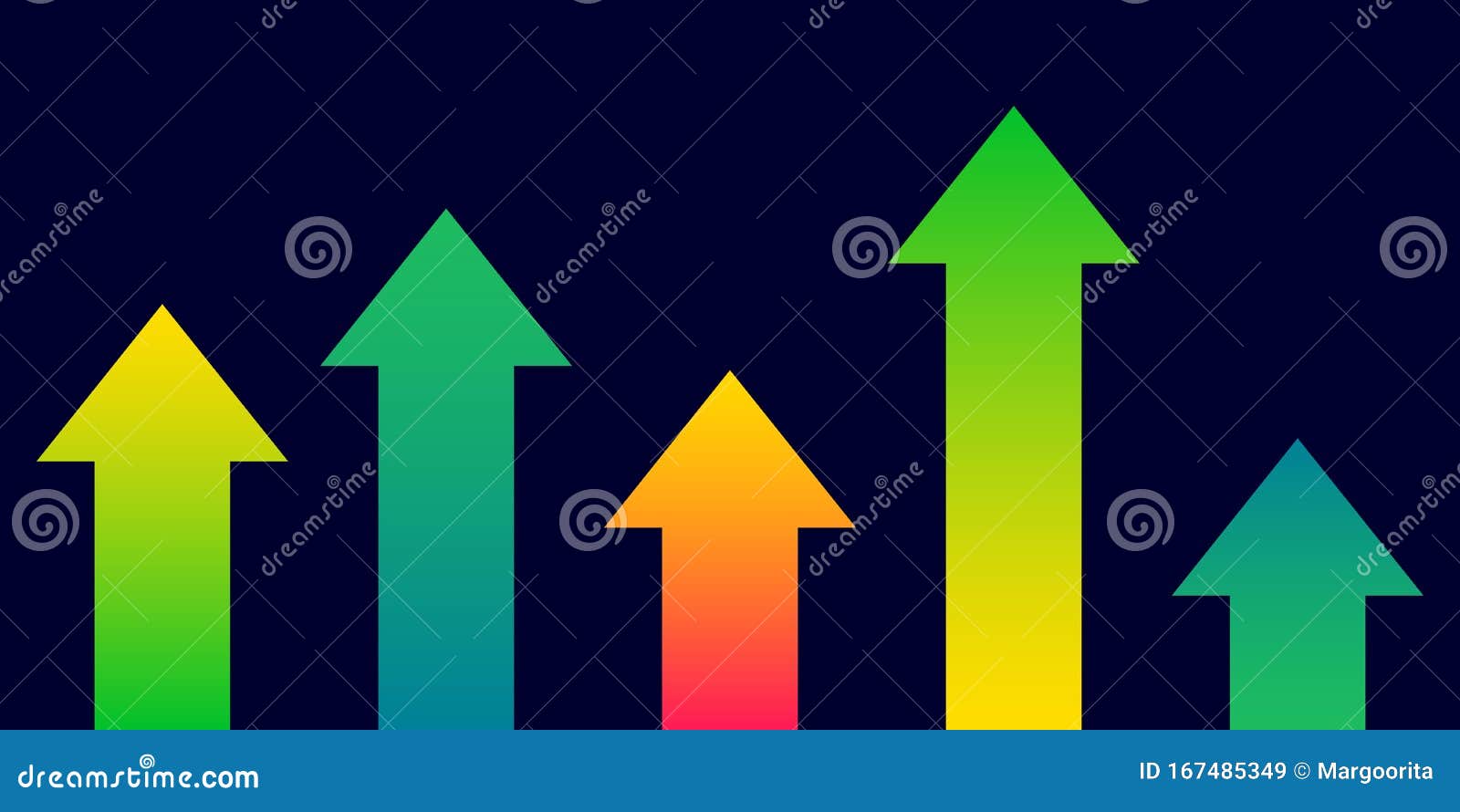 Gradient Bright Arrows on a Dark Background. Vector Illustration Stock ...
