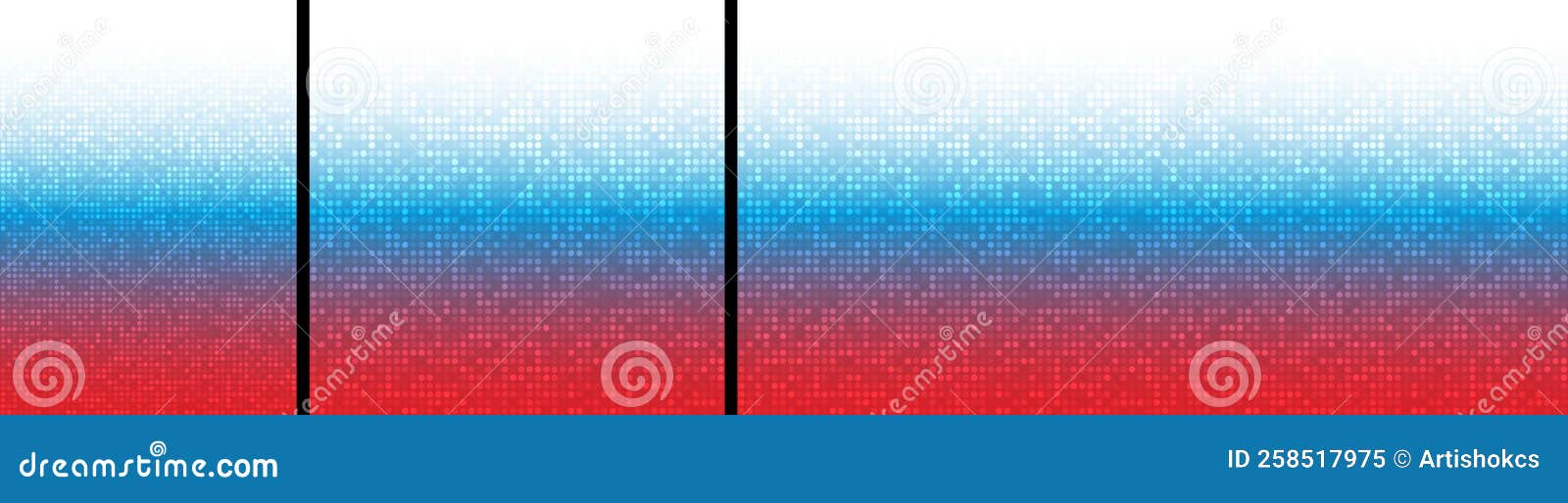 Gradient Bright Red Blue Pixel Digital Patterns. Russia Flag Colors ...