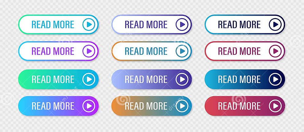 Gradient Button Collection for UI and Wab Design. Flat Isolated Vector ...
