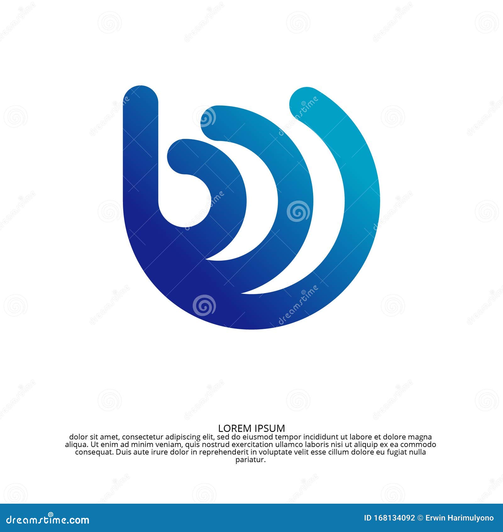 Gradient Bw Blue Logo Concept Stock Vector - Illustration of marketing ...