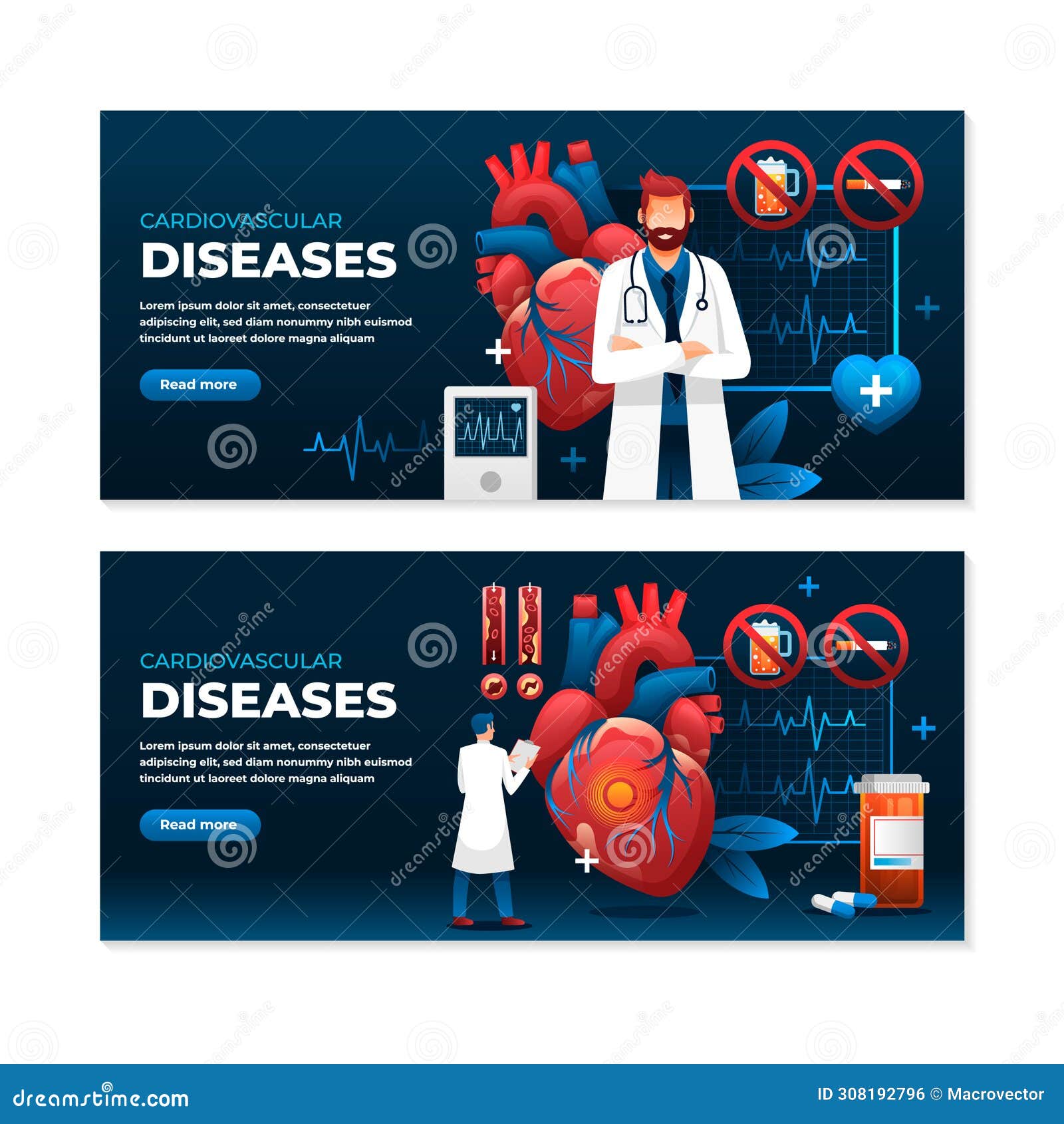 Gradient Cardiovascular Disease Composition Set Royalty-Free Stock ...