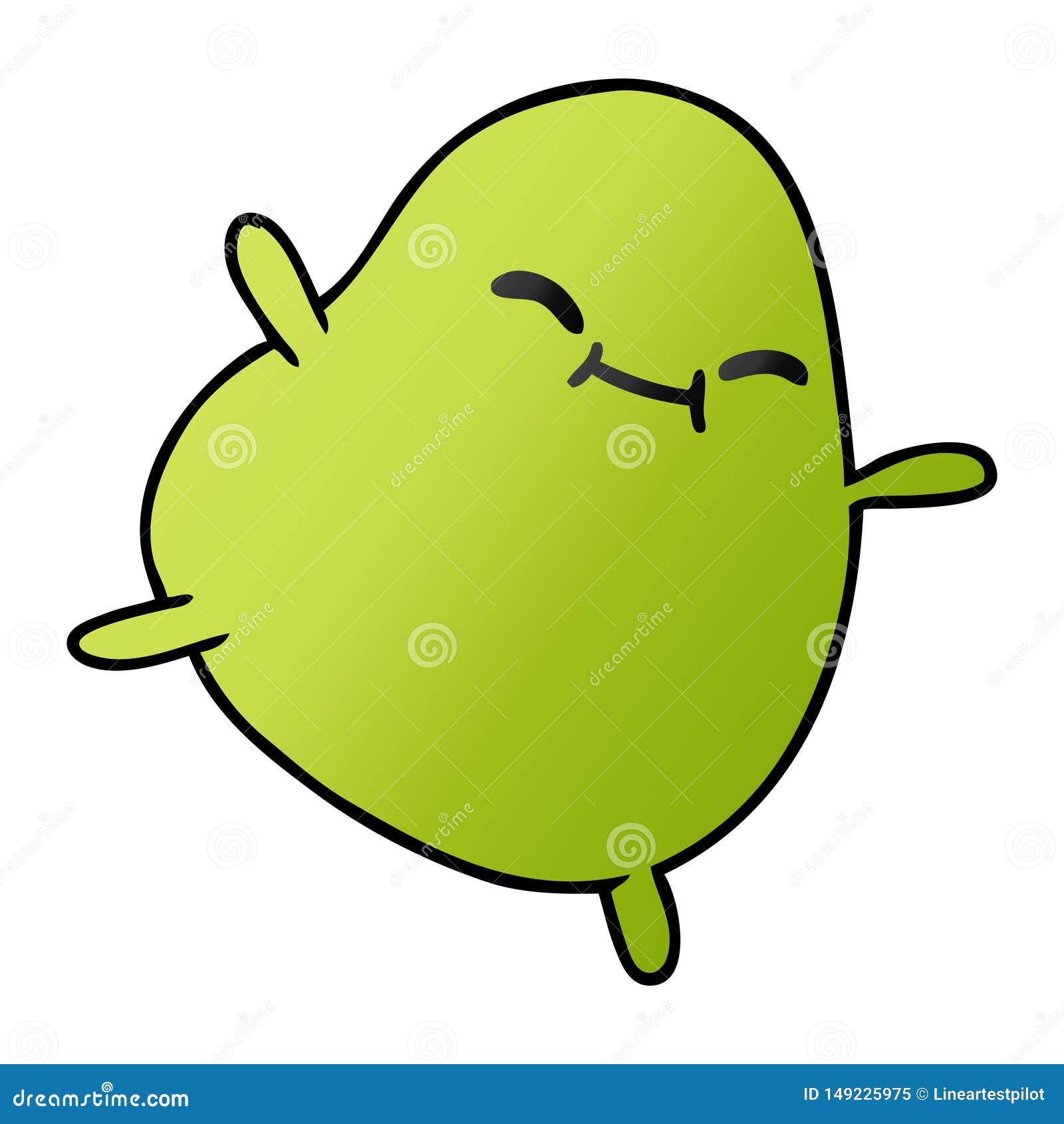 Gradient Cartoon of a Cute Jumping Bean Stock Vector - Illustration of ...