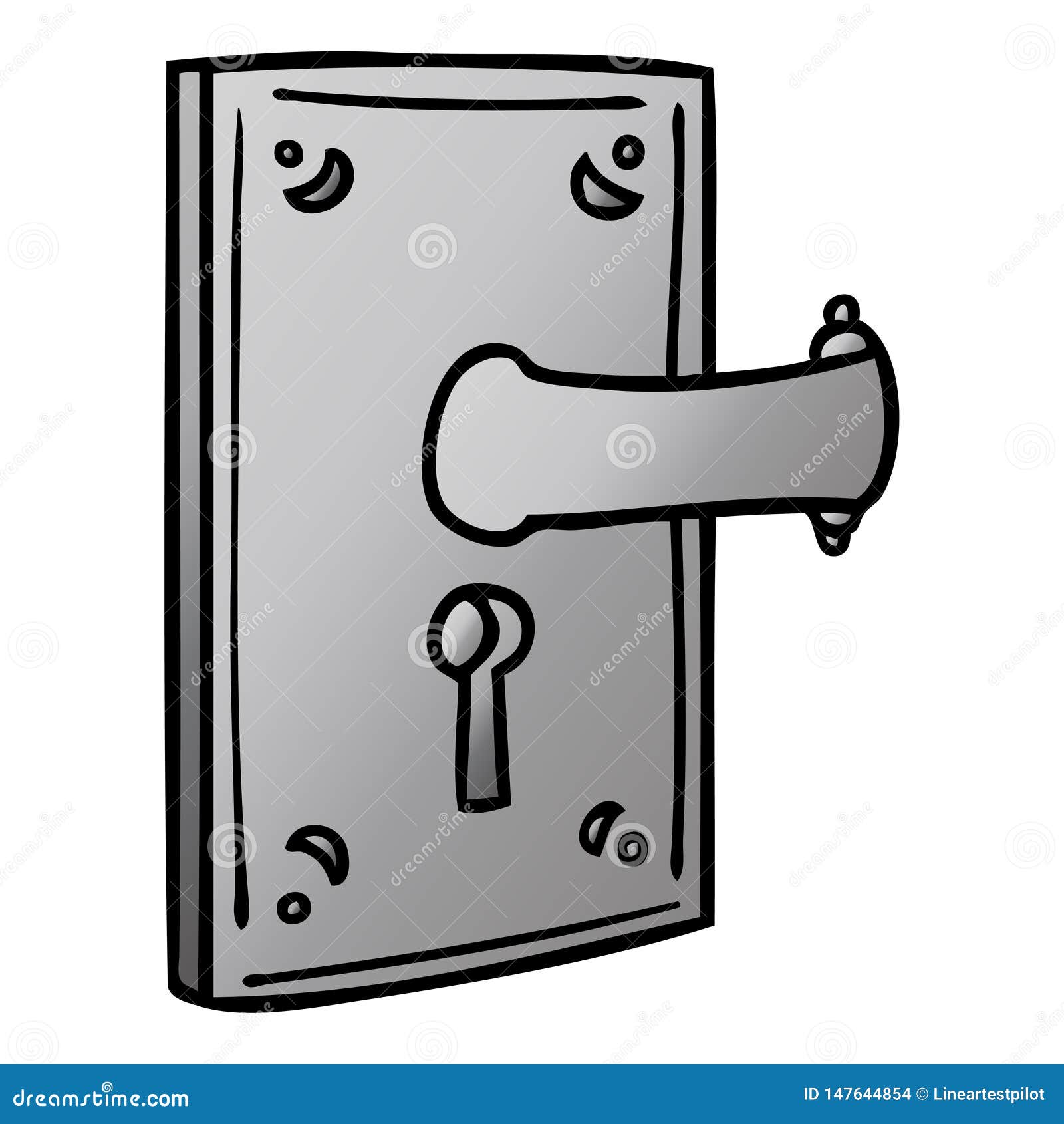 Gradient Cartoon Doodle of a Door Handle Stock Vector - Illustration of ...