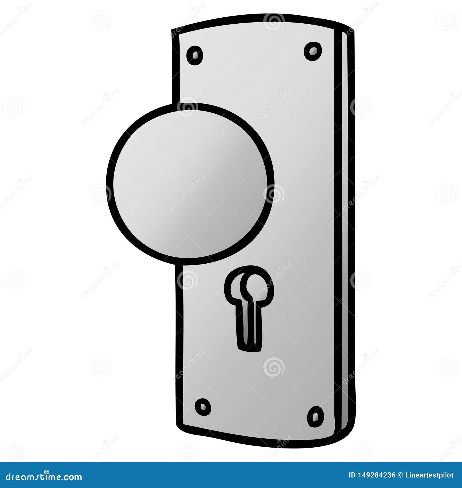 Gradient Cartoon Doodle of a Door Handle Stock Vector - Illustration of ...