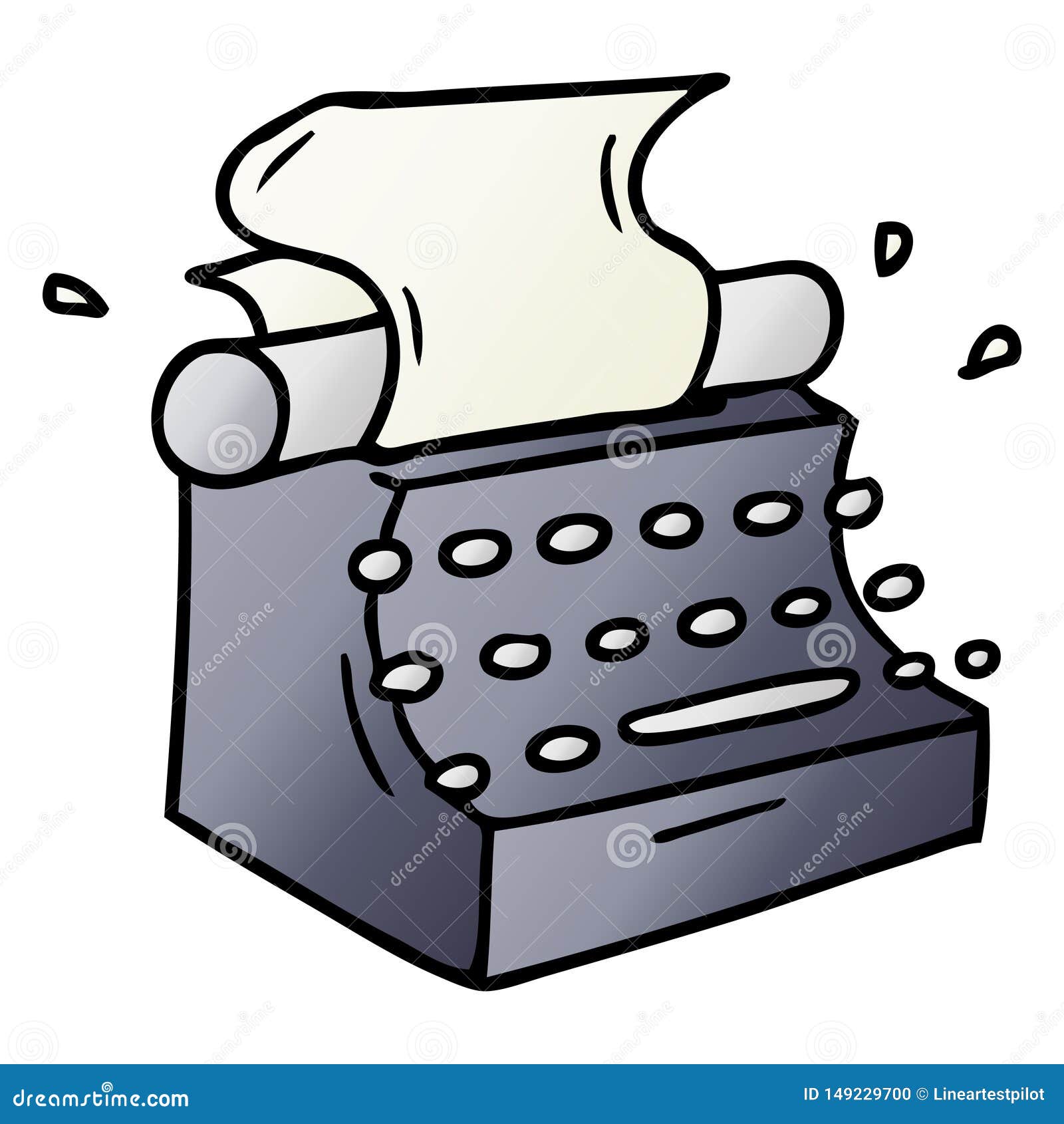 Gradient Cartoon Doodle of Old School Typewriter Stock Vector ... Gradient Cartoon Doodle of Old School Typewriter Stock Vector ...