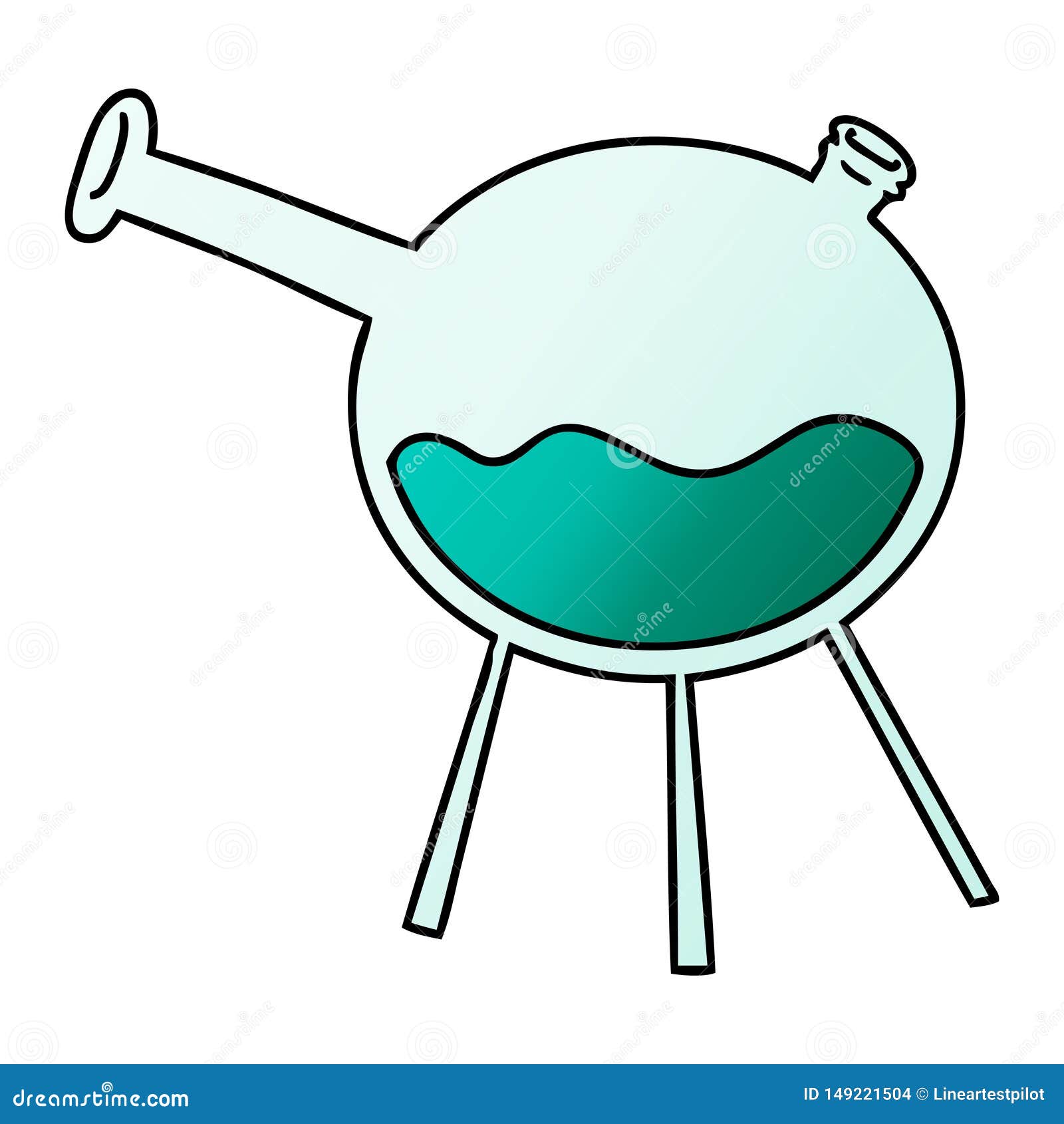 Gradient Cartoon Doodle of a Science Test Tube Stock Vector ...