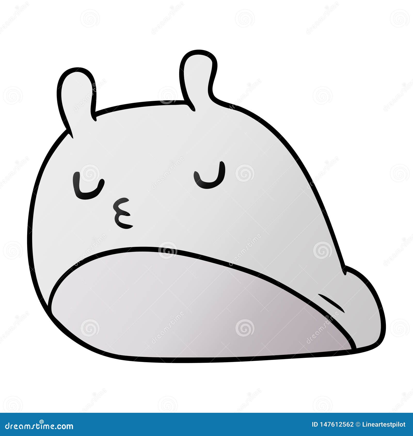Gradient Cartoon Kawaii Fat Cute Slug Stock Vector - Illustration of ...