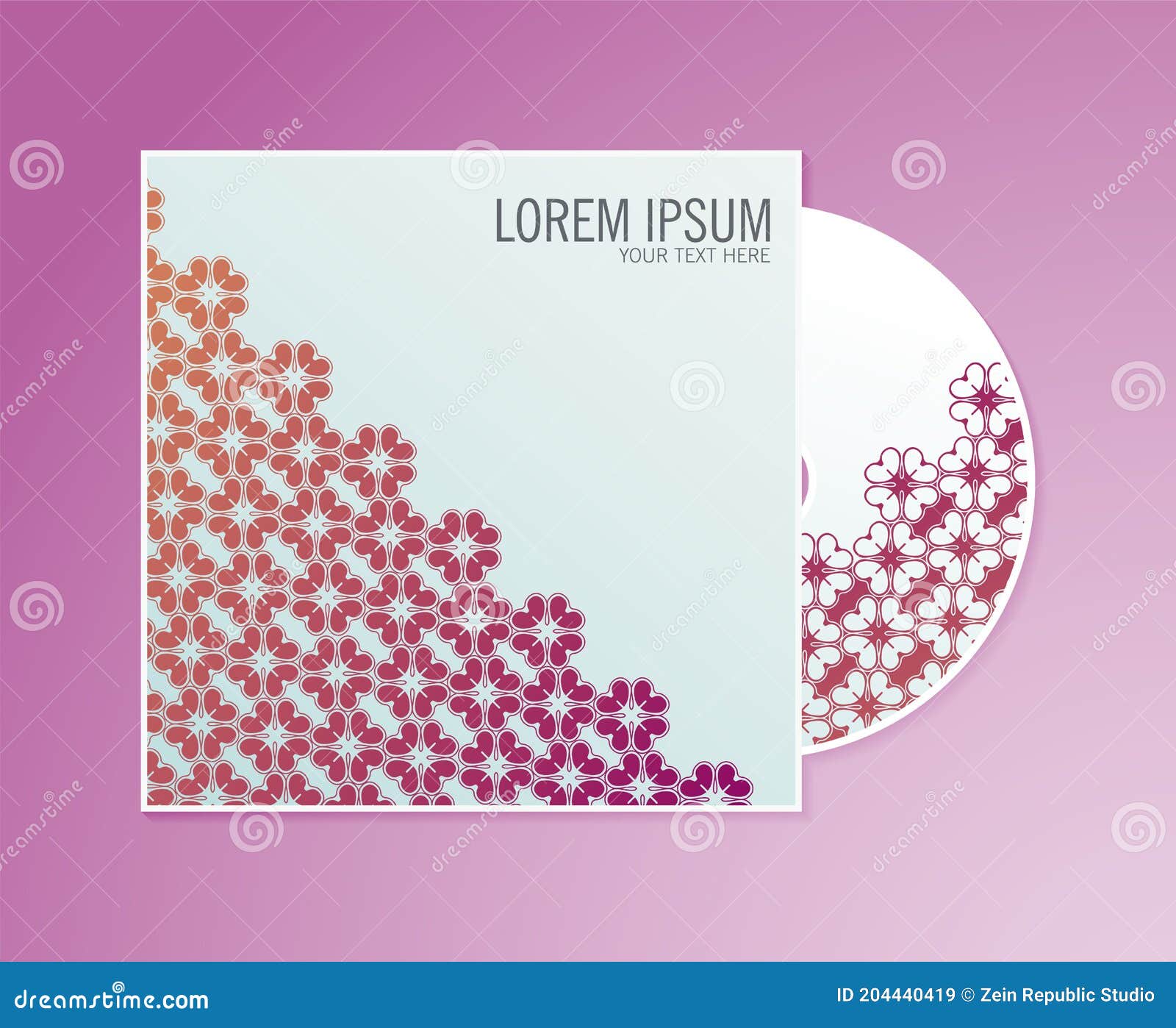 Gradient Cd Cover with Floral Pattern Texture Stock Illustration ...