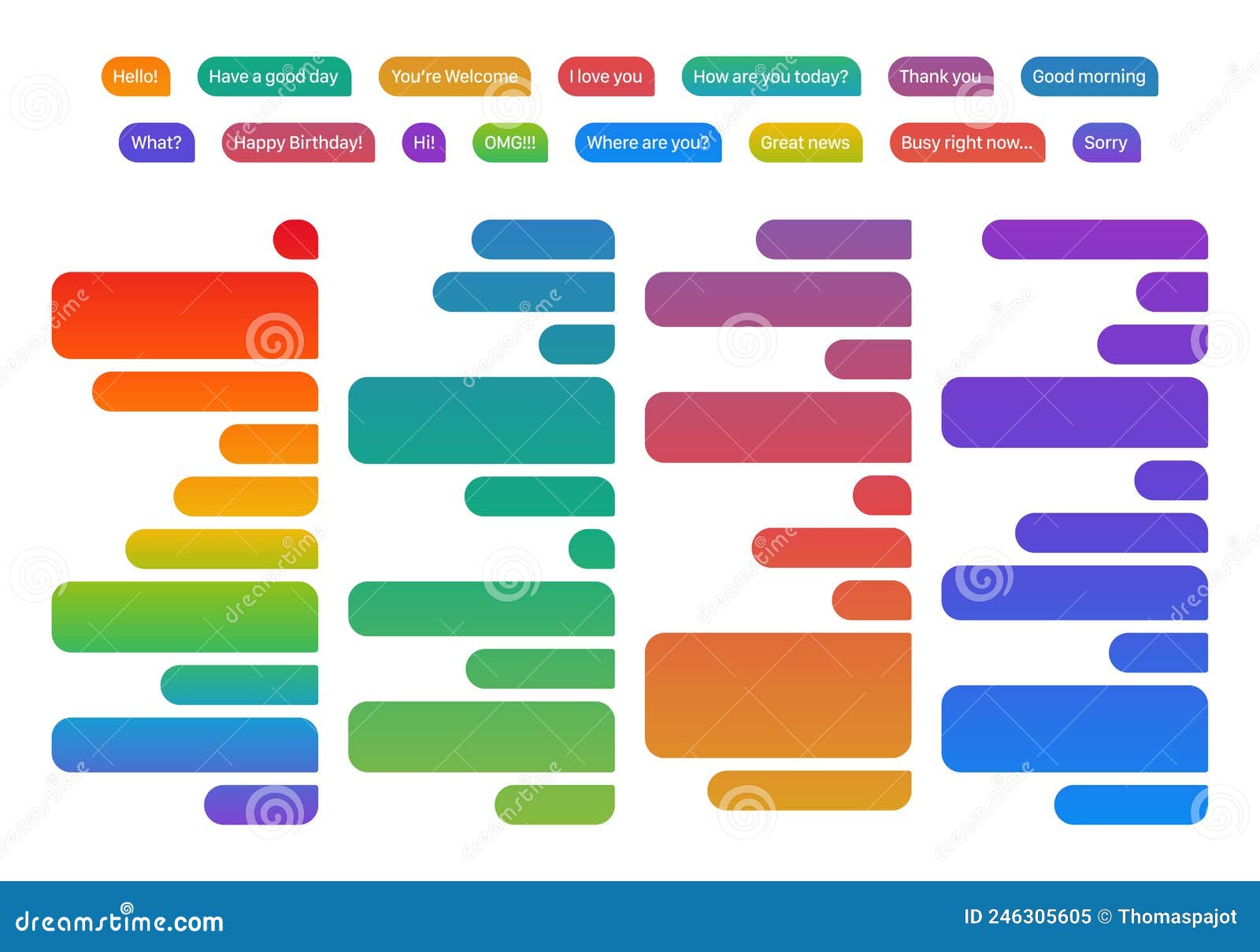 Gradient chat bubbles stock vector. Illustration of direct - 246305605