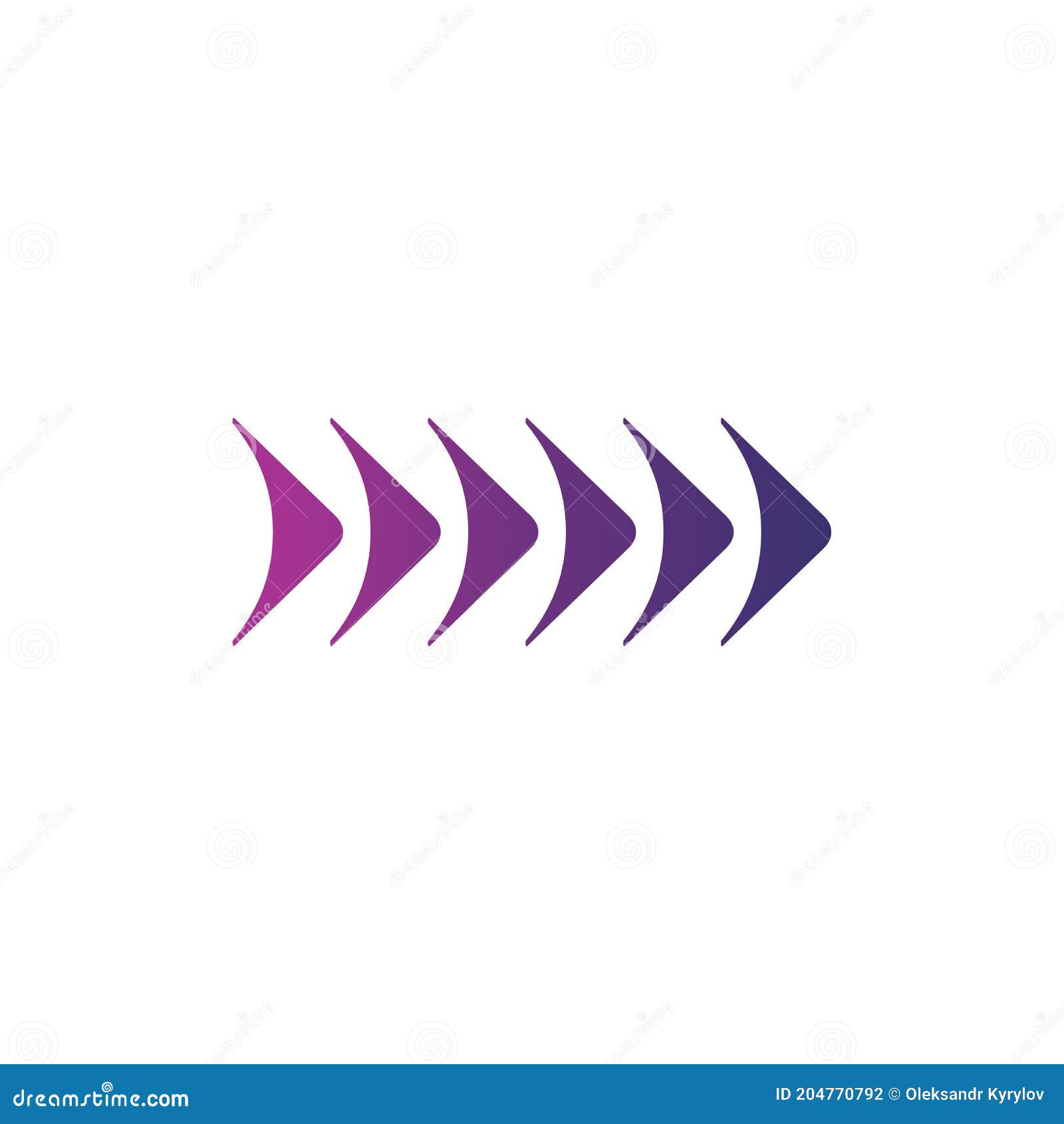 Gradient Chevron Arrows Right, Vector Illustration Isolated on White ...