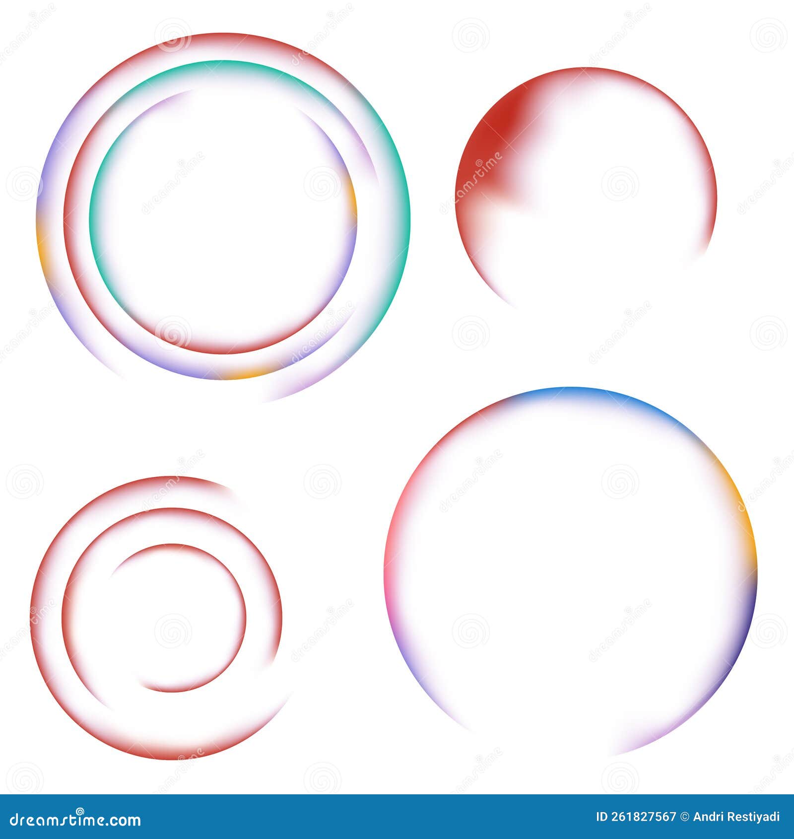 Set of Soft Color Circle Gradient Stock Vector - Illustration of blend ...