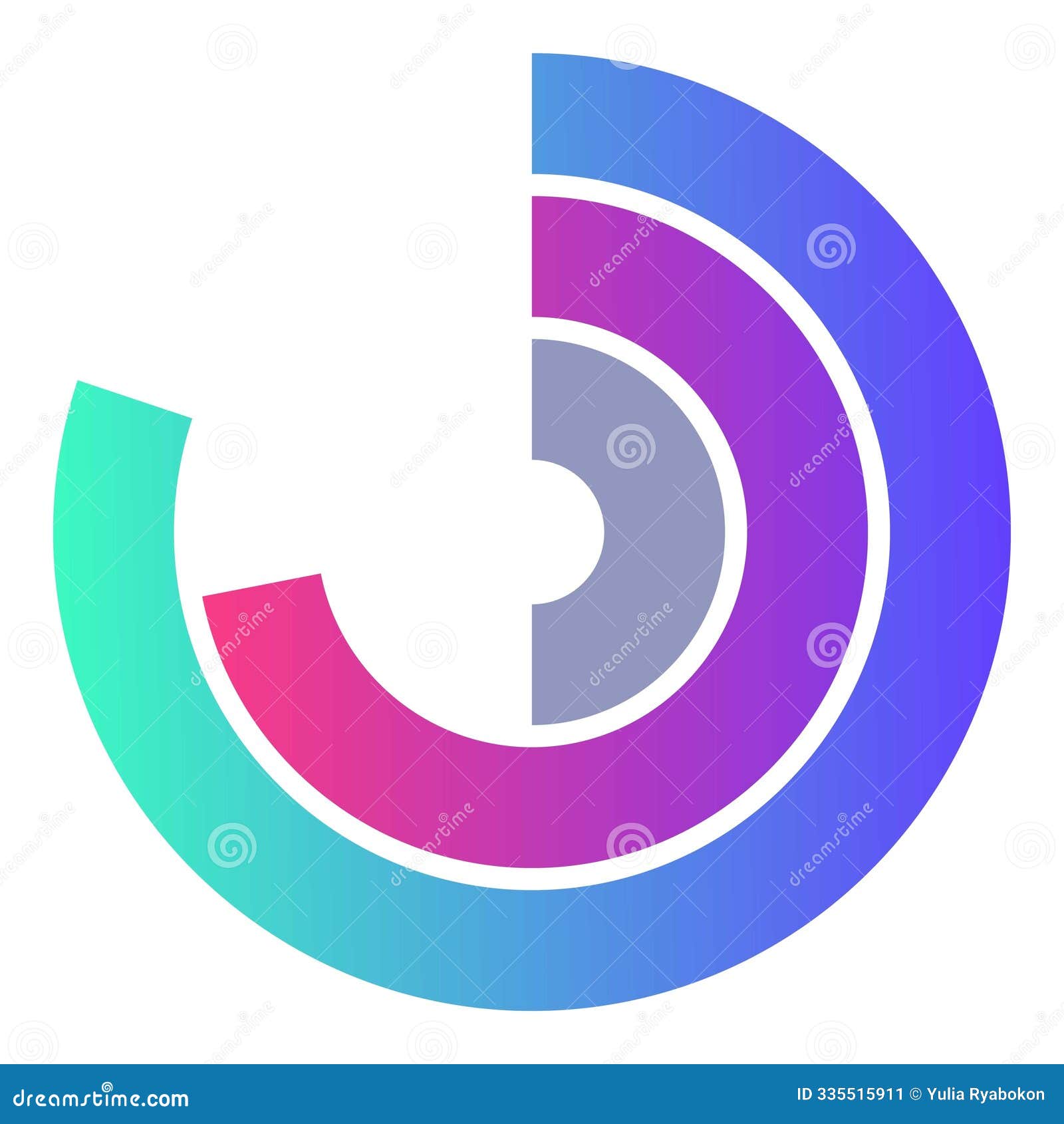 Gradient Color Circle Chart Representing Market Share Stock Vector ...