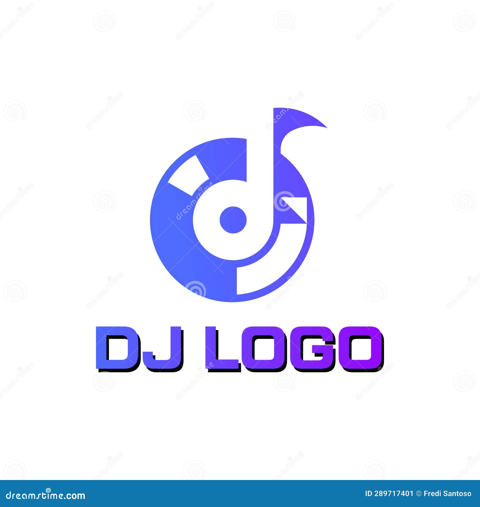 Gradient Color Modern Logo for DJ Stock Vector - Illustration of signs ...