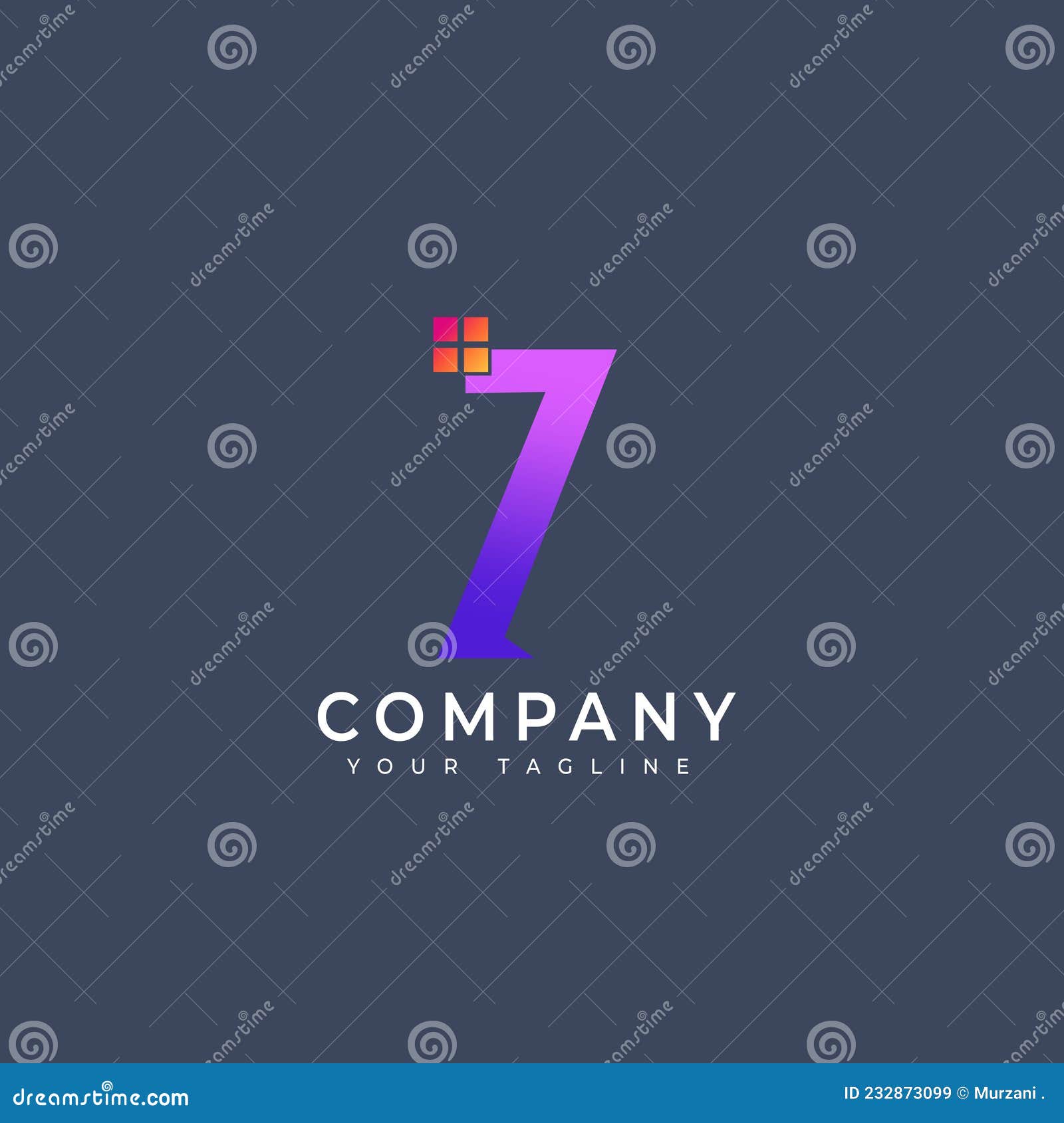 Simple Logo Number 7 Gradient Color Stock Vector - Illustration of line ...