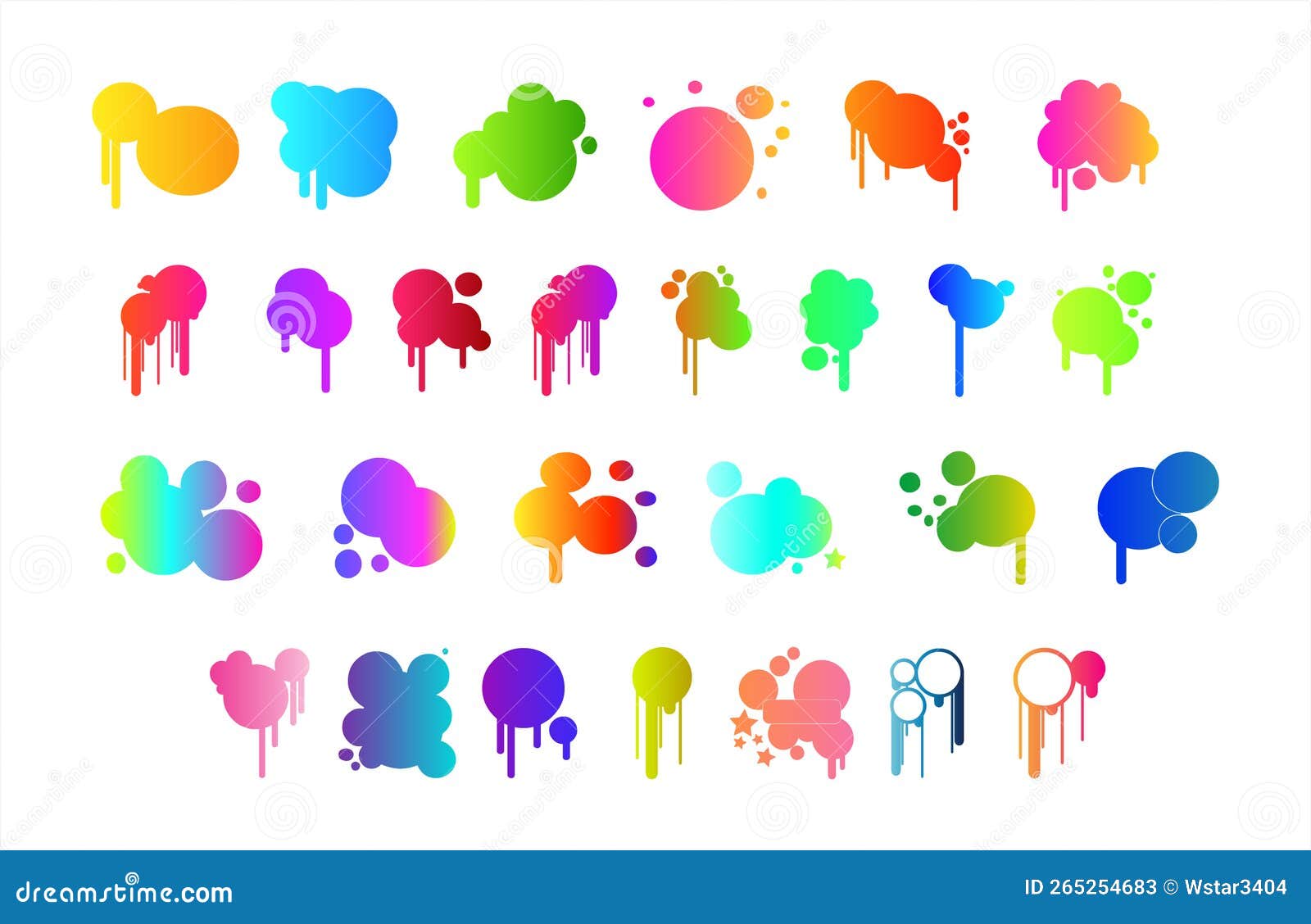 Gradient Color Paint Splotch Splat for Graffiti Stock Vector ...