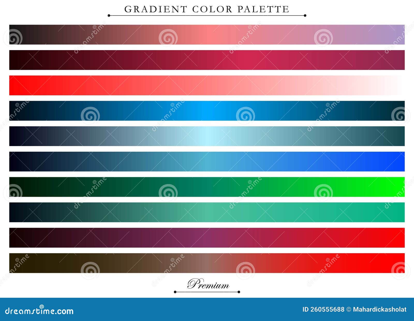 Gradient Color Pallet Vector. Example of Color Trend Guide. Stock ...