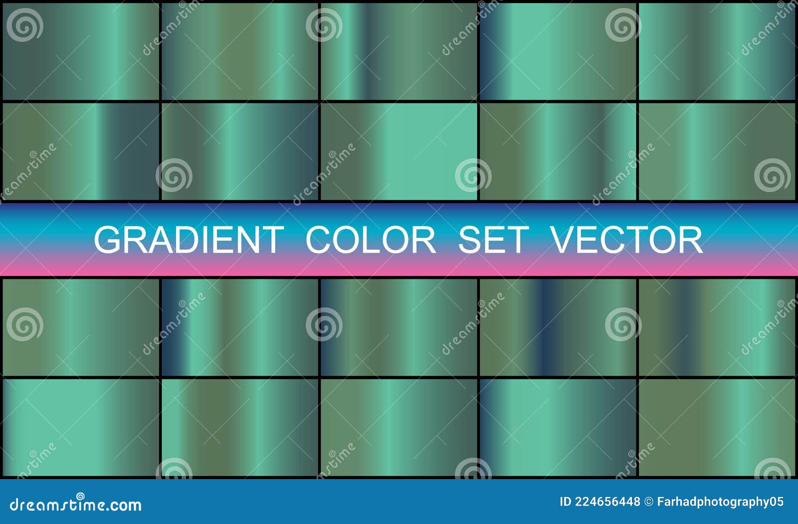 Gradient Color Set, Gradient Color Pallet, Metallic Gradient Color ...