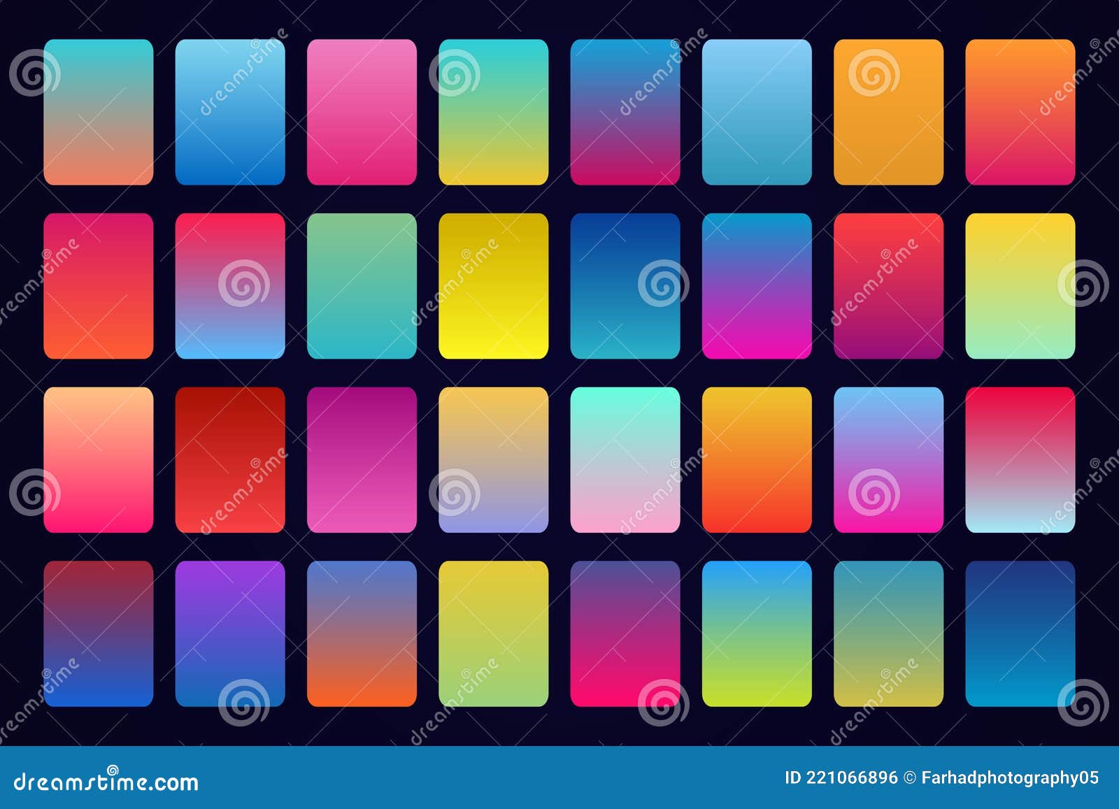 Gradient Color Vector Set Gradient Color Pallet Stock Vector ...