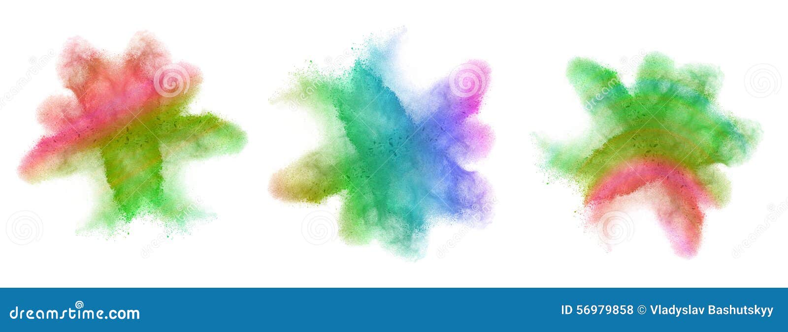 Gradient Colored Powder Splash Isolated On White Stock Photo - Image of ...