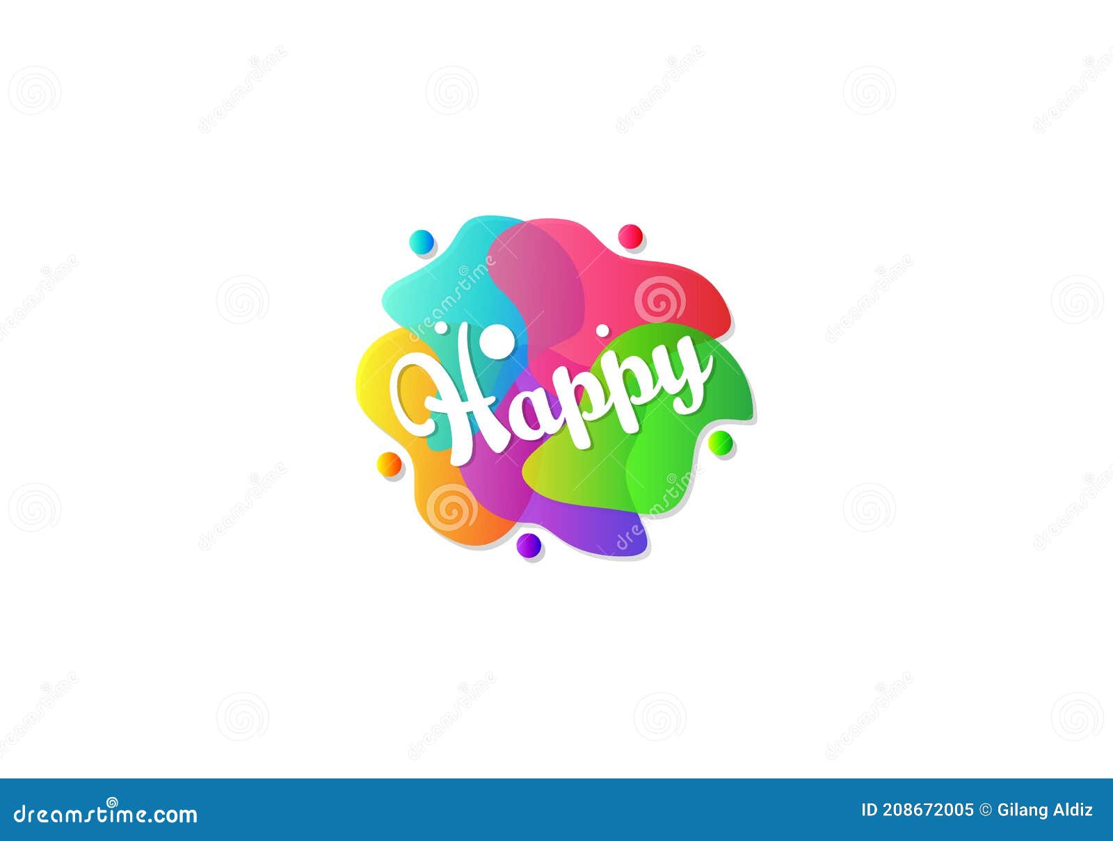 Logotype Writing `Happy` Gradient Colorful Stock Vector - Illustration ...