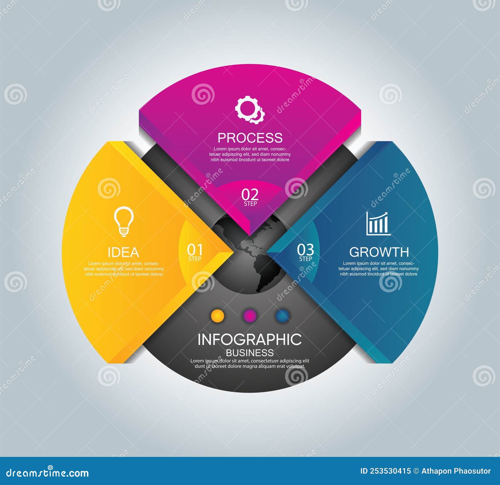 Gradient Colorful Process Infographic Template Design Stock Vector ...