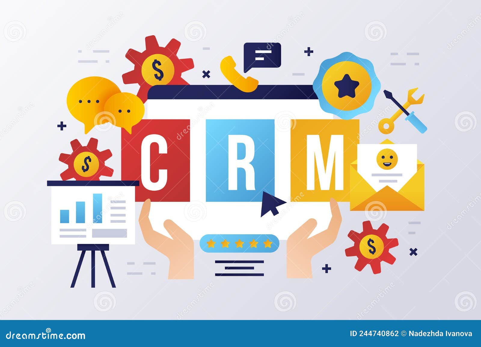 Gradient Crm Illustration Vector Illustration. Stock Vector ...