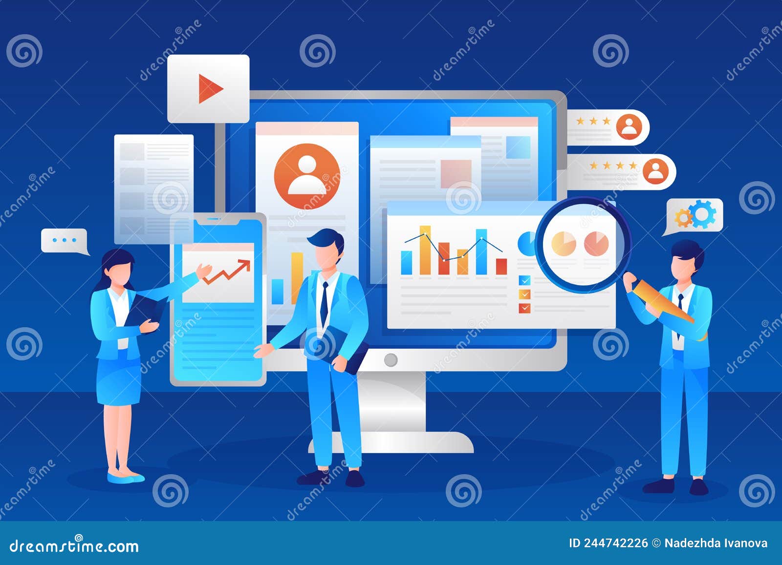 Gradient Crm Illustration Vector Illustration. Stock Vector ...