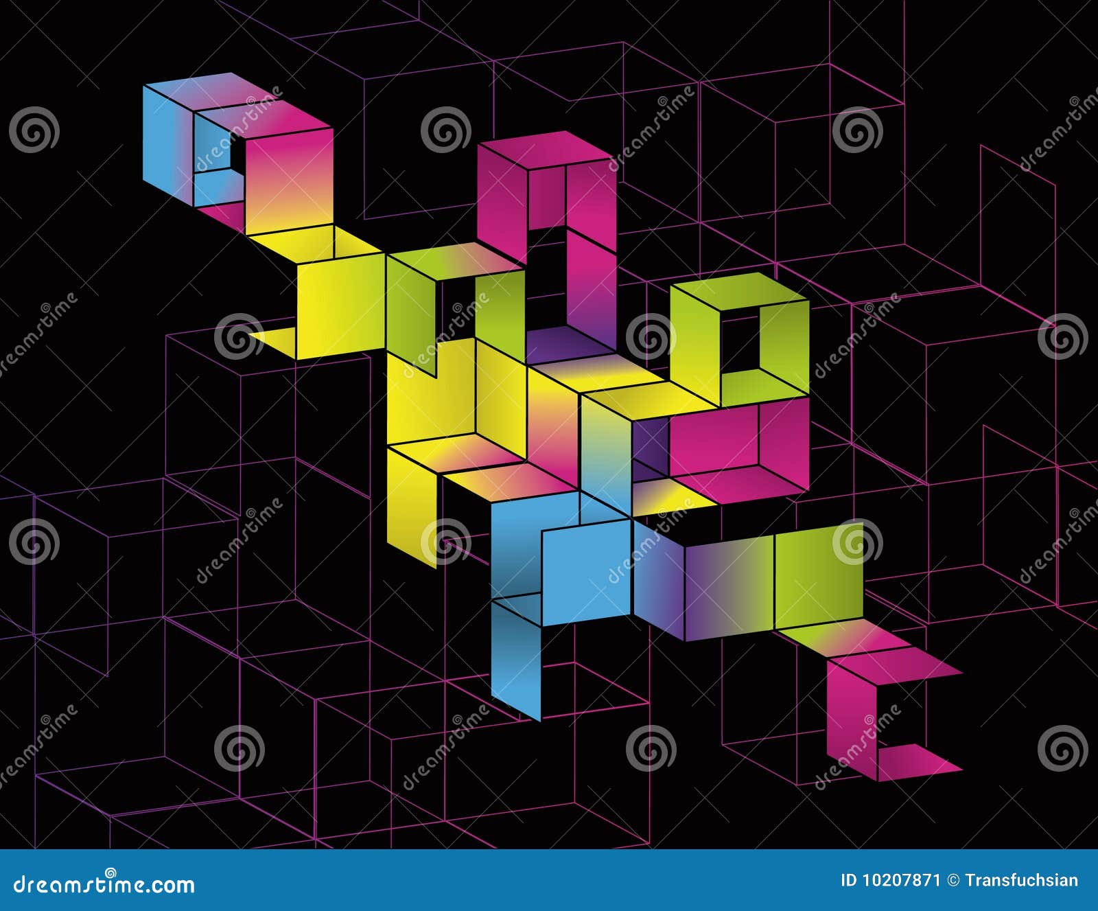 Gradient Cube Page Design stock vector. Illustration of retro - 10207871