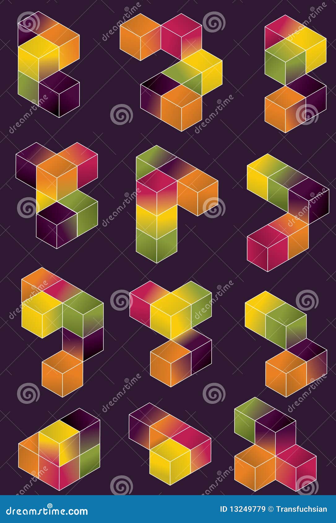 Gradient Cube Page Design stock vector. Illustration of geometric ...