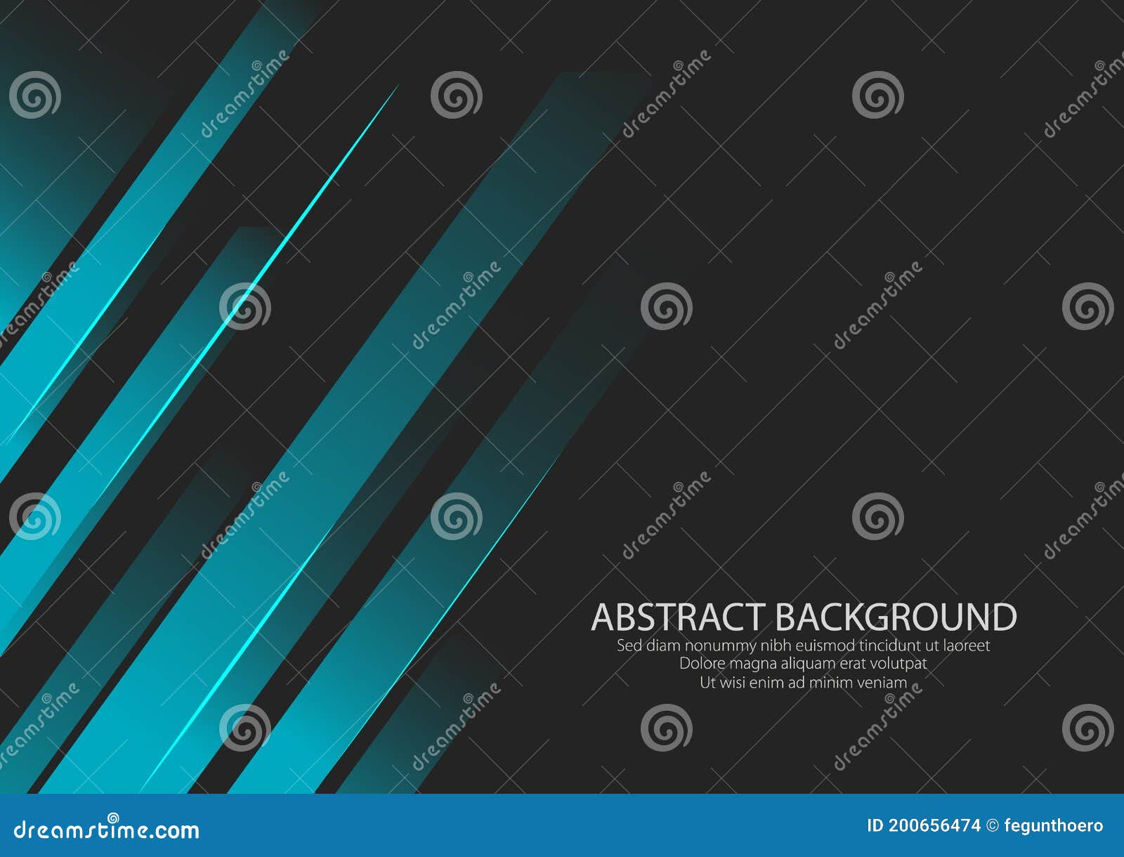 Gradient Cyan Shape Side Line with Black Background, Wallpaper. Design ...