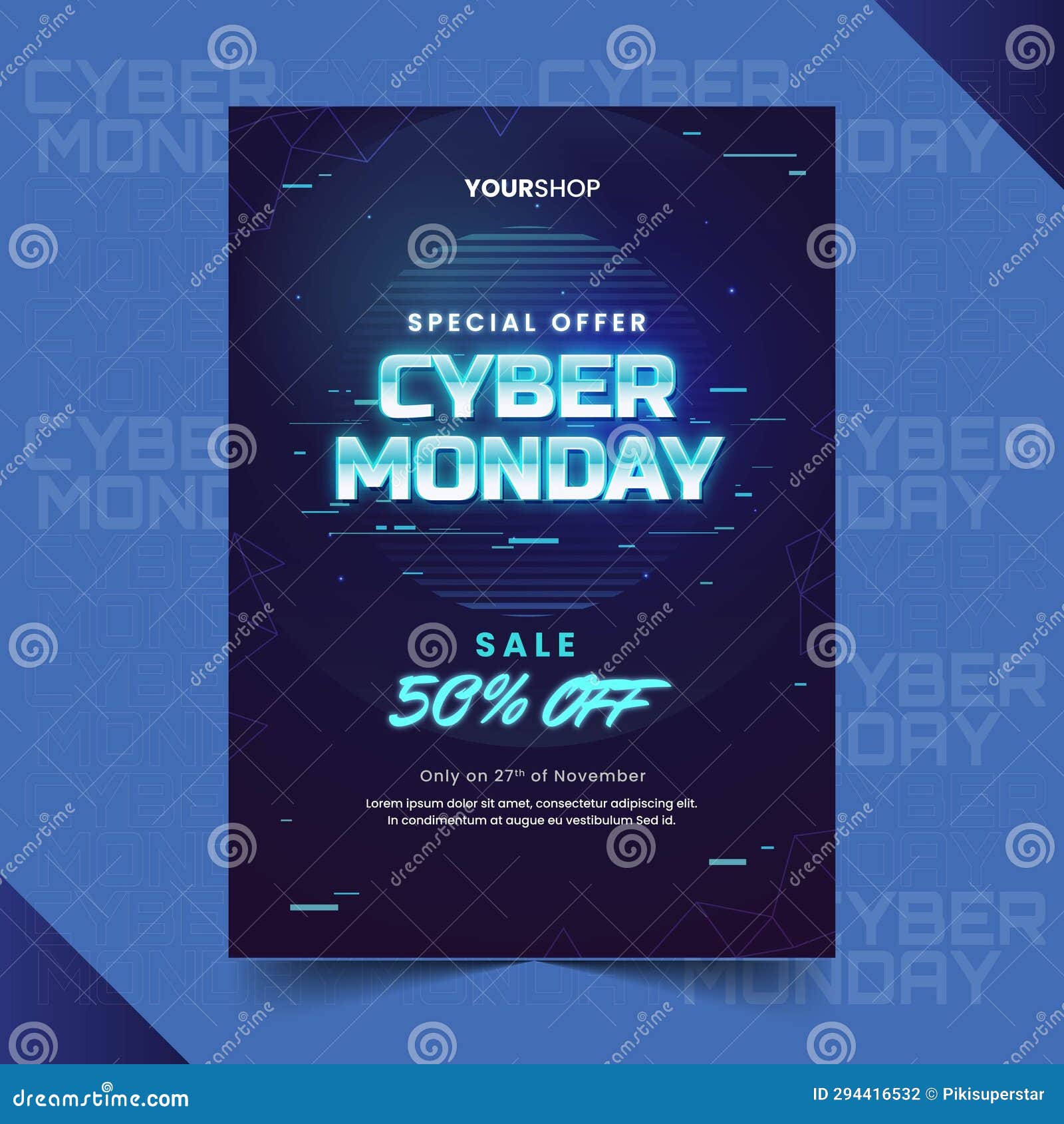 Gradient Cyber Monday Poster Template Design Vector Stock Vector ...