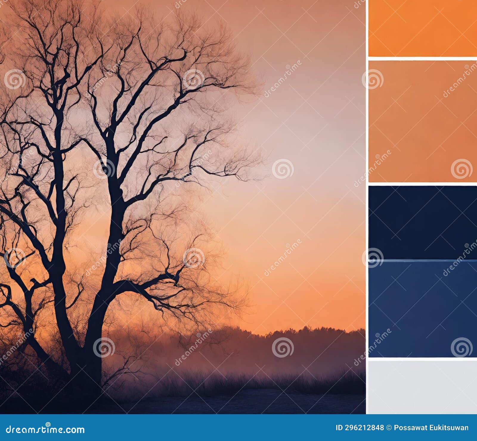 A Gradient from Dark Blue To Light Orange Stock Illustration ...