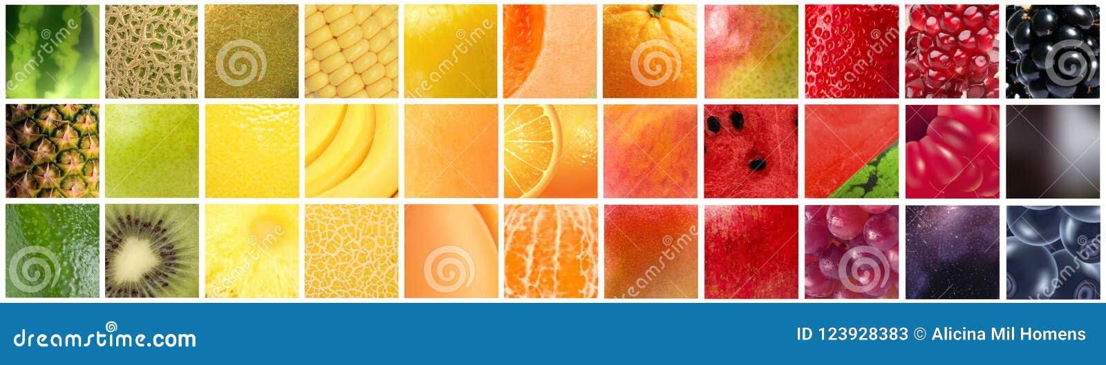Gradient De Couleur Constitué Par Différents Fruits Image stock - Image ...