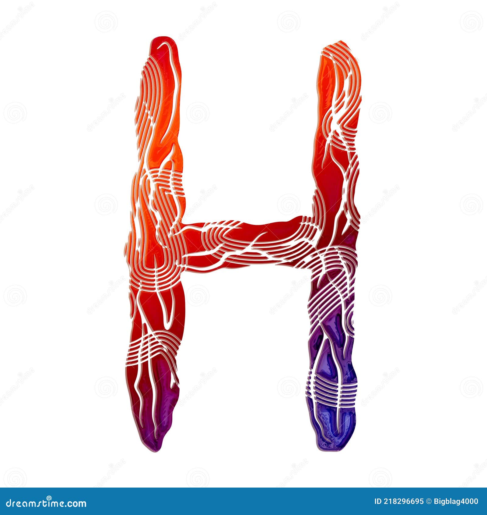 Gradient Decorative Letter Isolated on White Background.Uppercase Art ...