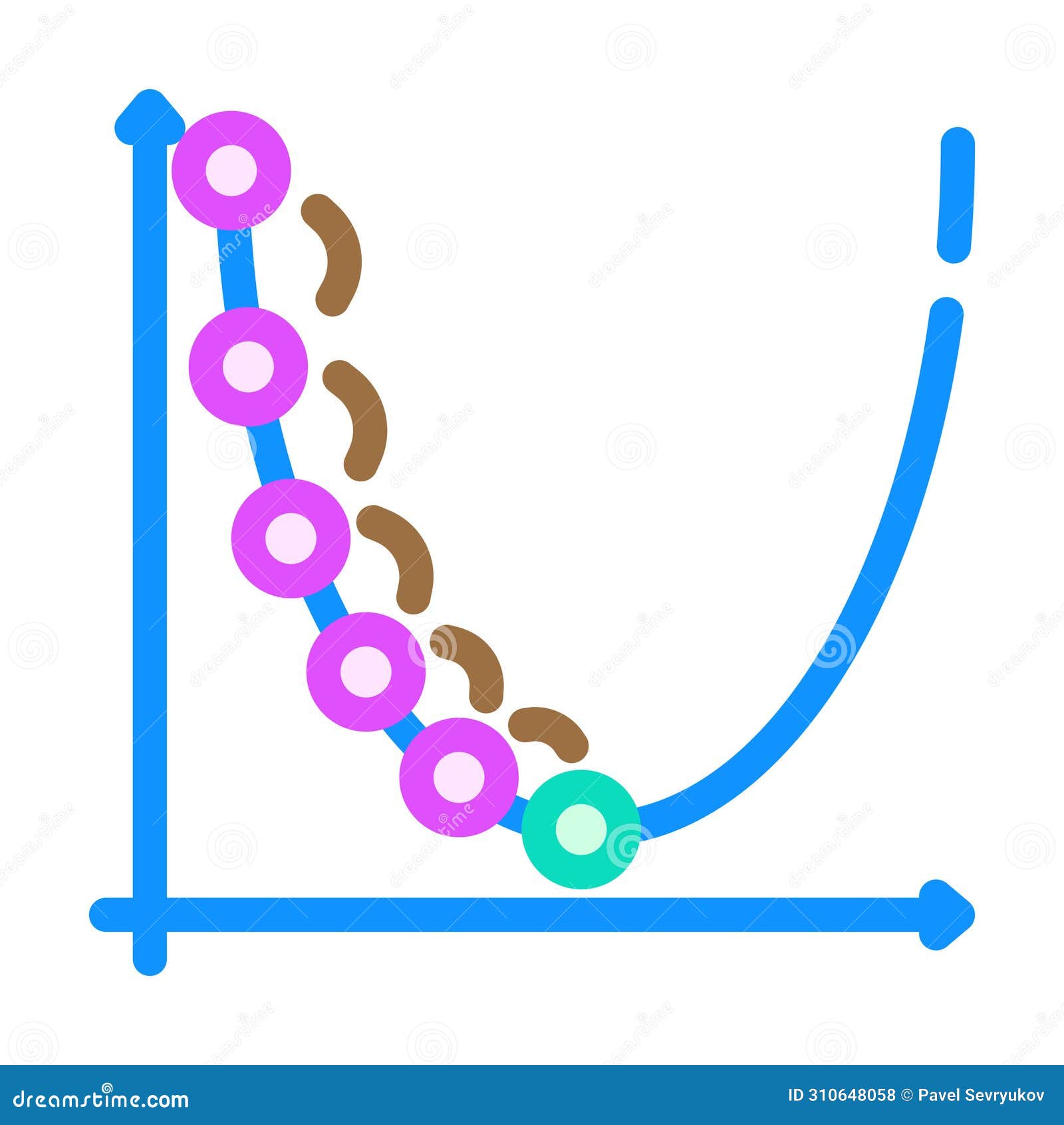 Gradient Descent Algorithm Color Icon Vector Illustration Stock ...